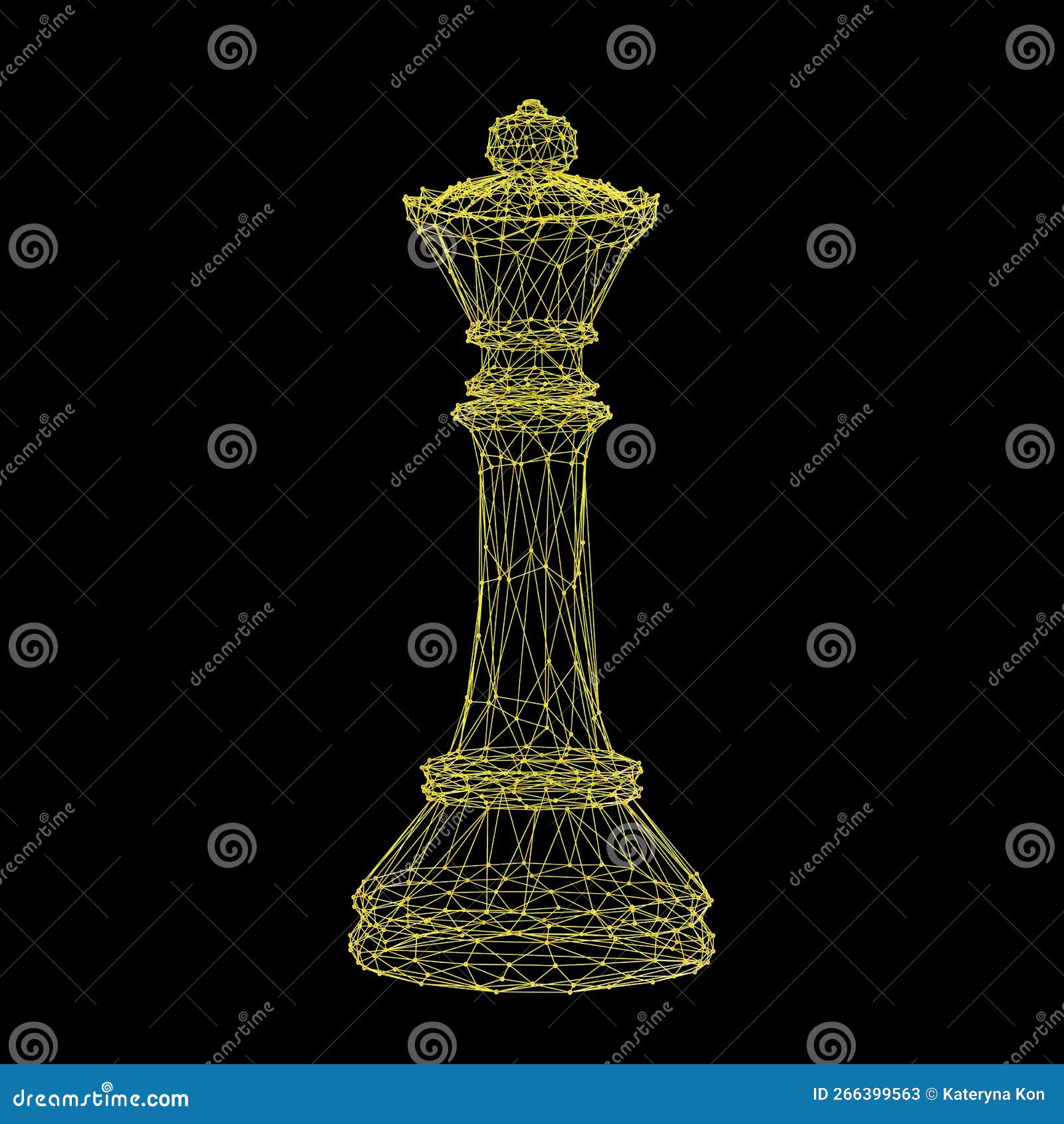 Chess Queen Figure from Sticks and Balls, 3D Illustration Stock ...