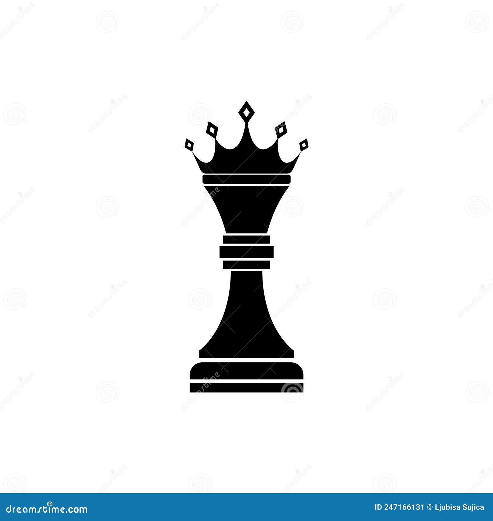 Chess Queen Icon Flat Sign for Mobile Concept and Web Design Stock ...