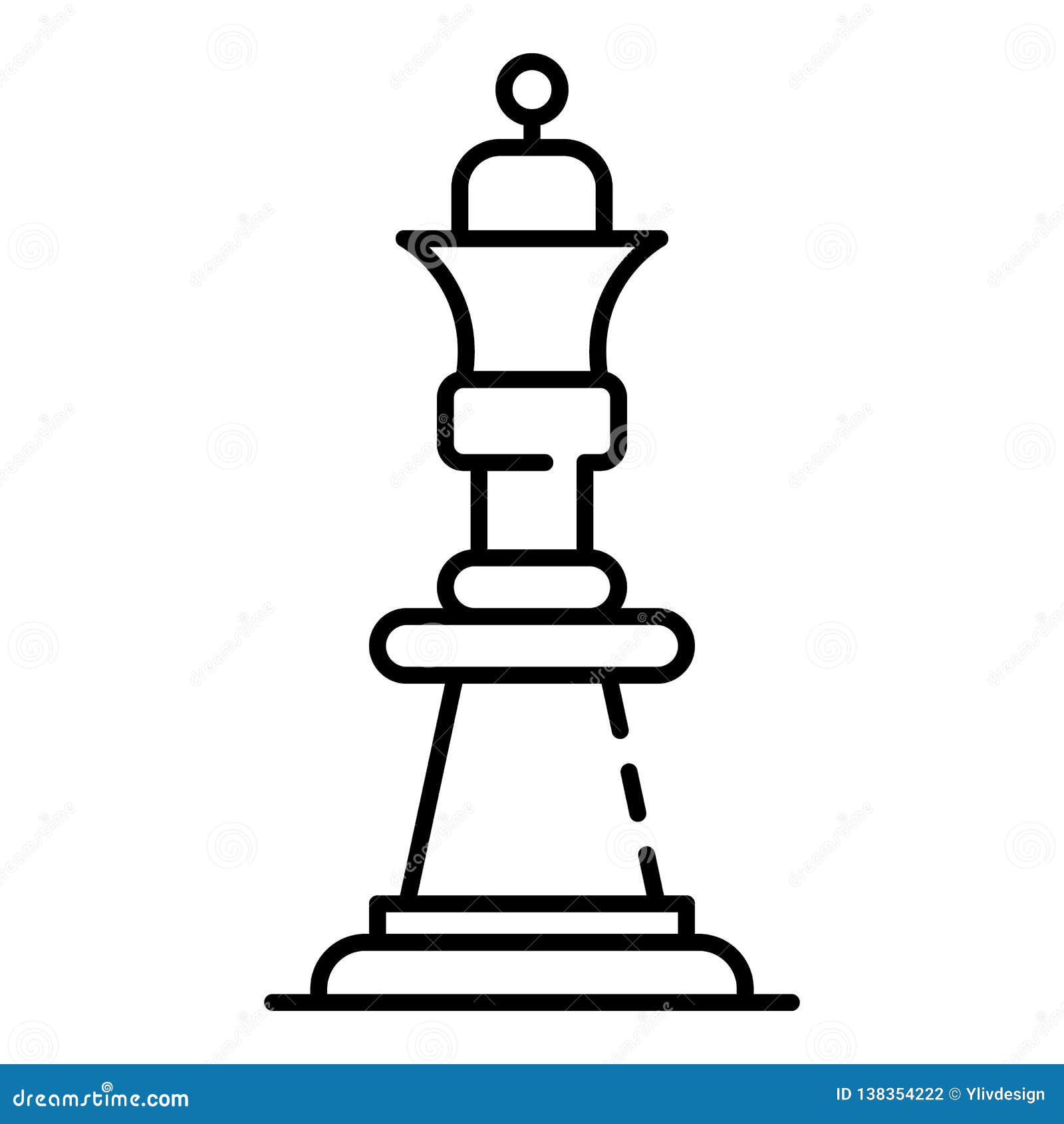 Chess Queen Icon, Outline Style Stock Vector - Illustration of mate ...