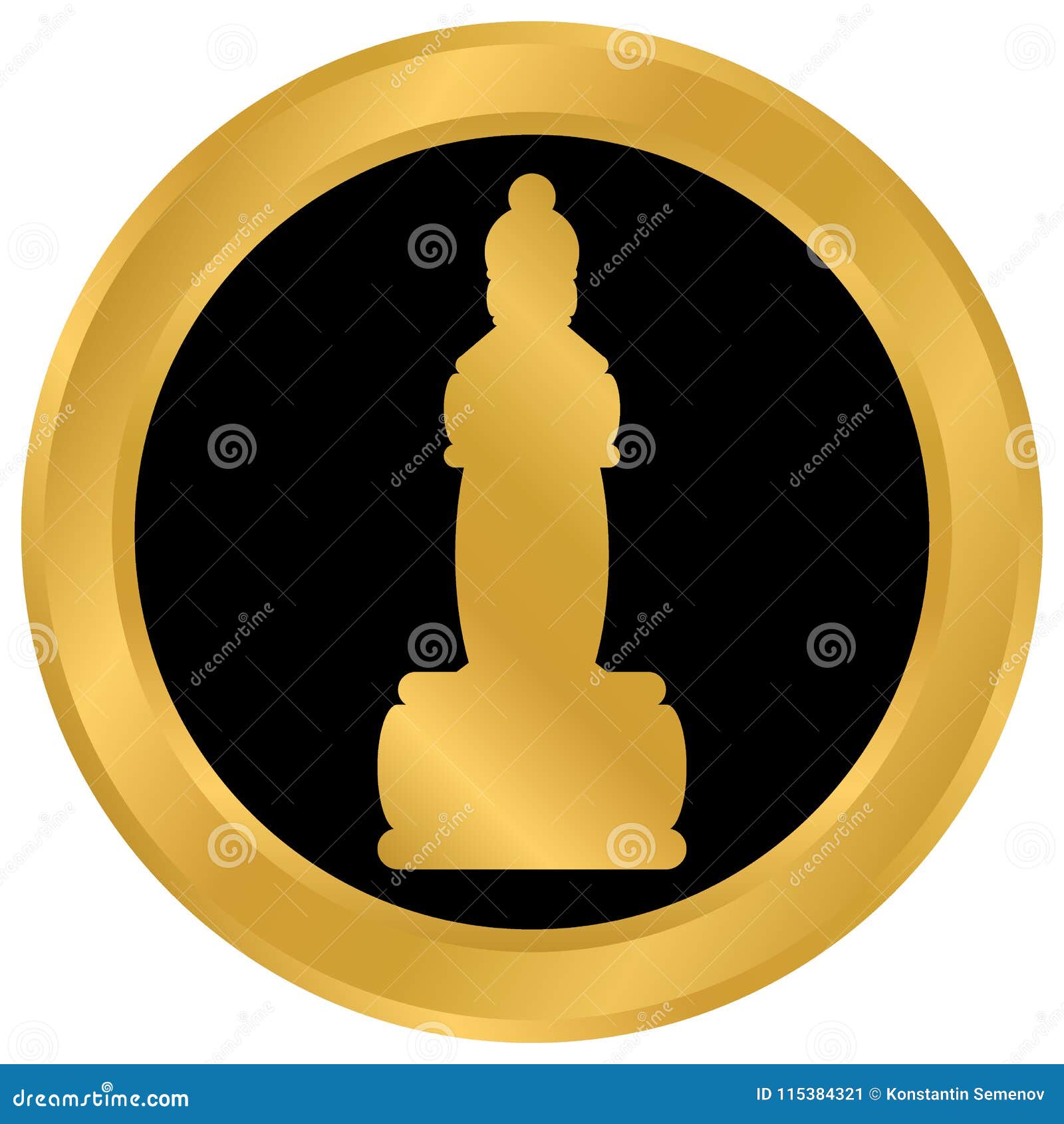 Chess queen icon. stock illustration. Illustration of isolated - 115384321