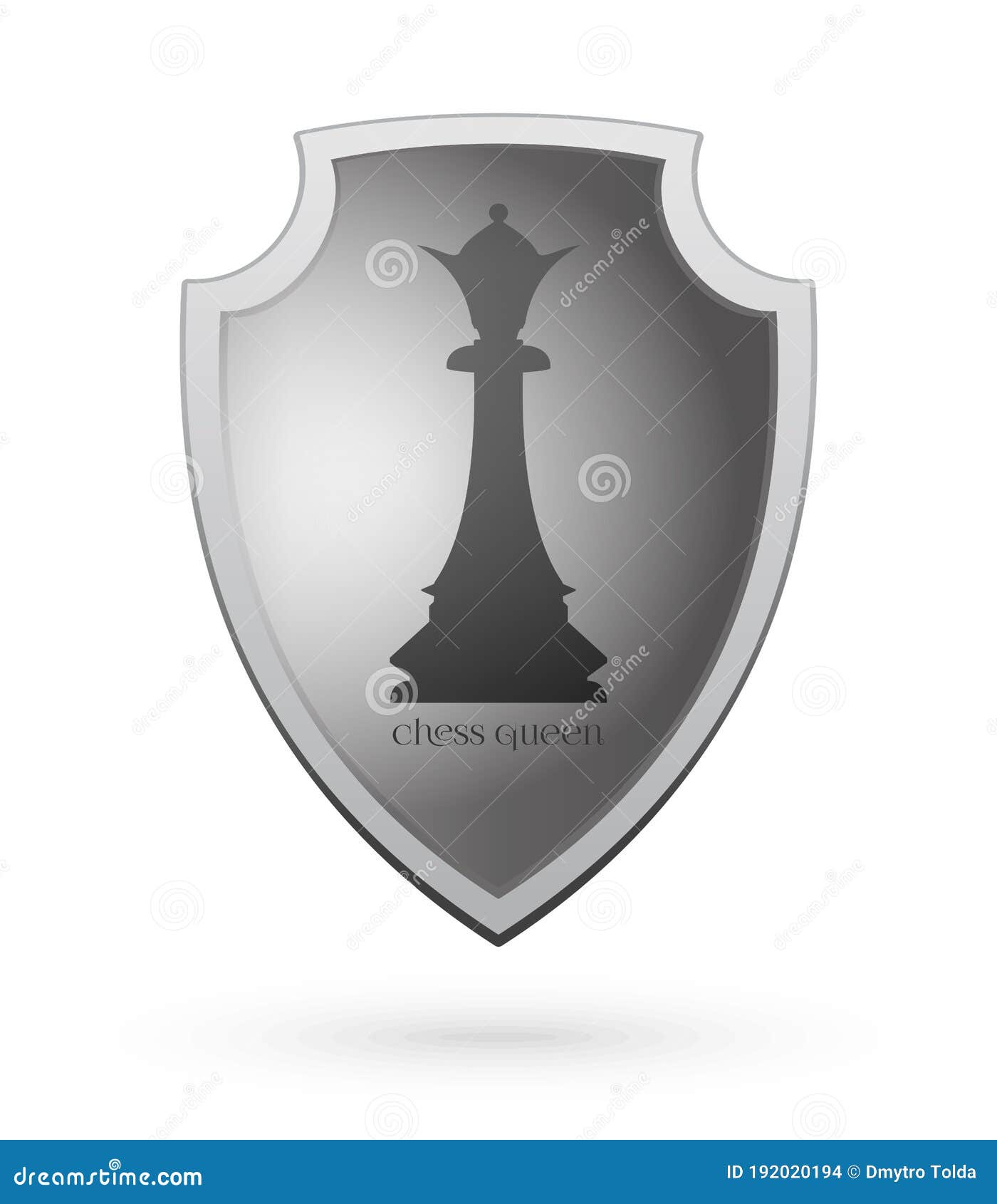 Chess Queen on a Shield. Chess Concept Design Stock Vector ...