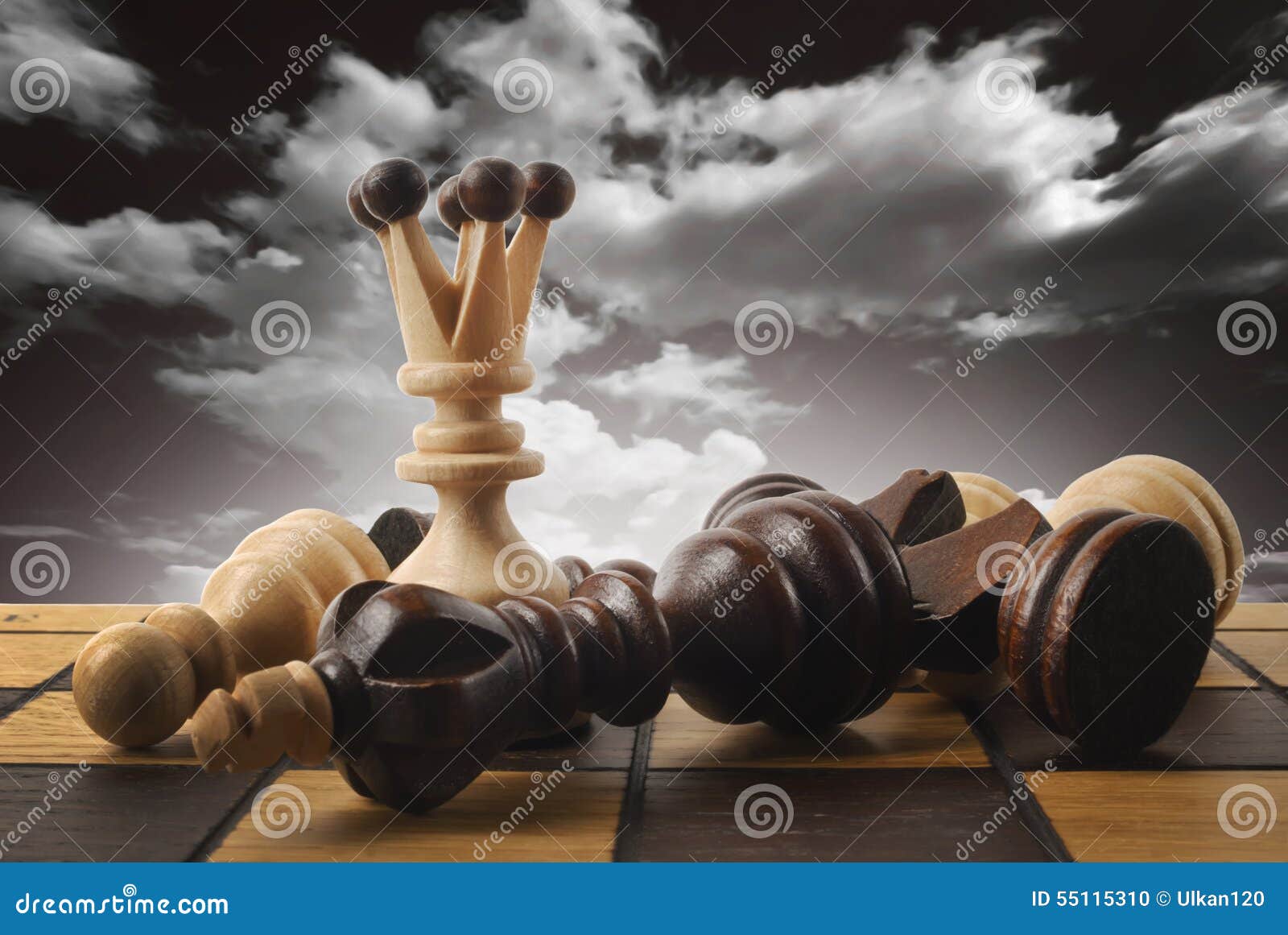 Chess the Queen Wins Victory Over the Game Stock Photo - Image of ...