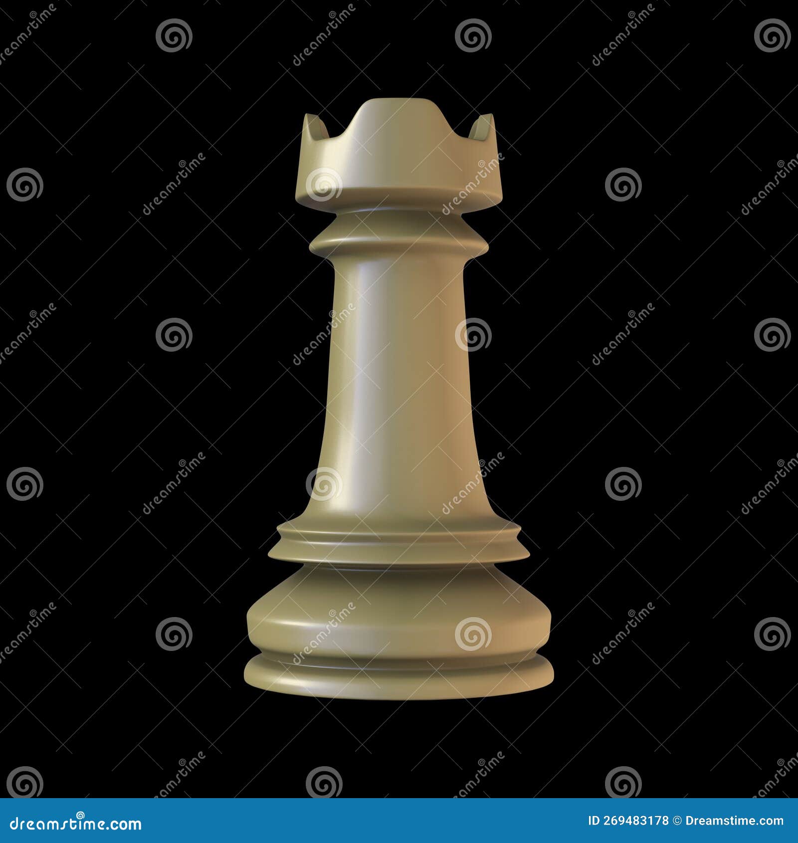 Chess Rook, 3D Illustration Stock Illustration - Illustration of ...