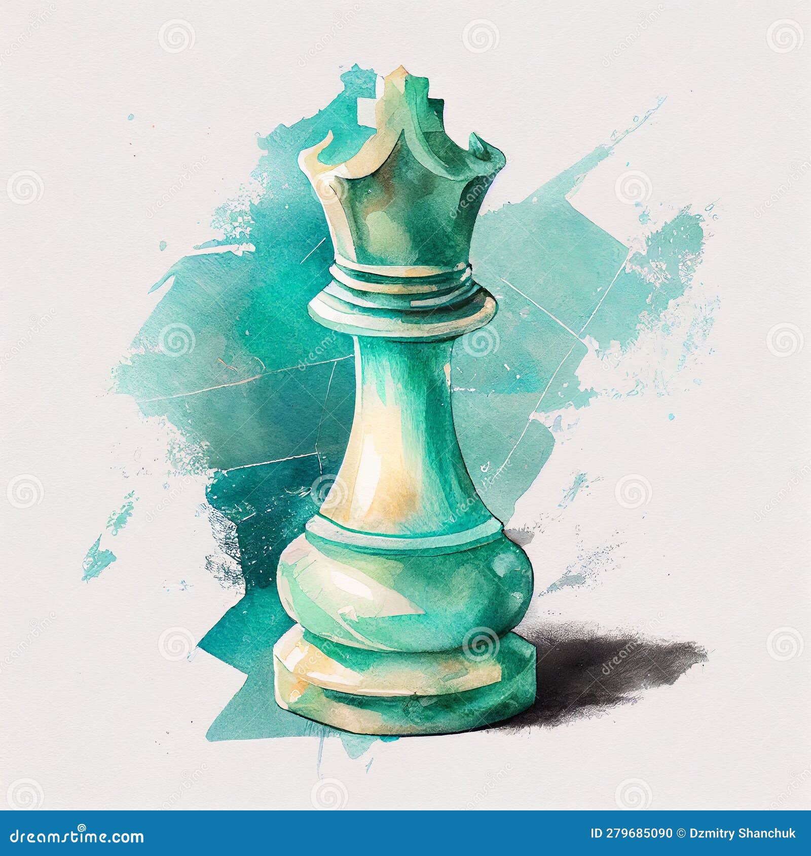 Chess Rook Drawing Watercolor Generative AI Stock Illustration ...