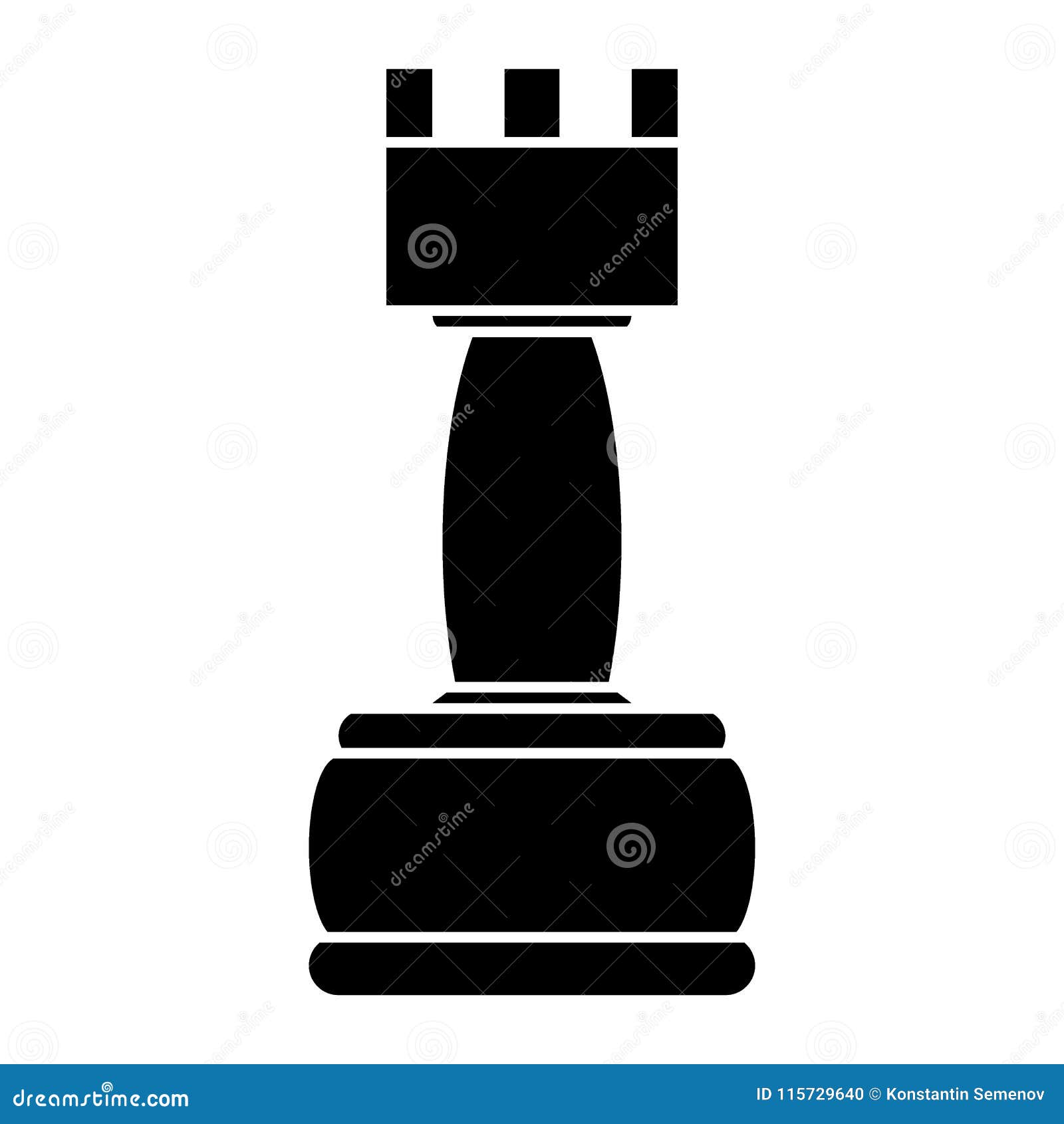Chess rook icon. stock illustration. Illustration of figure - 115729640