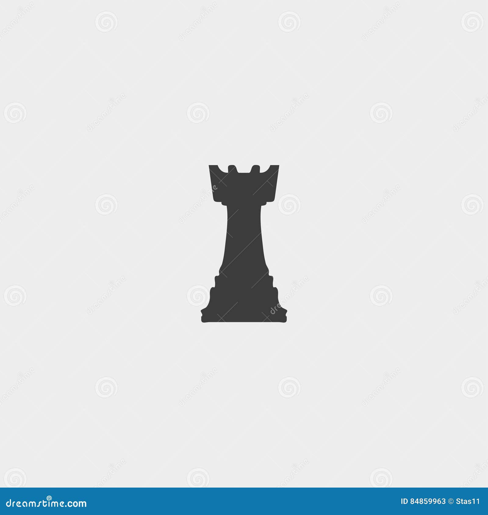 Chess Rook Icon in a Flat Design in Black Color. Vector Illustration ...