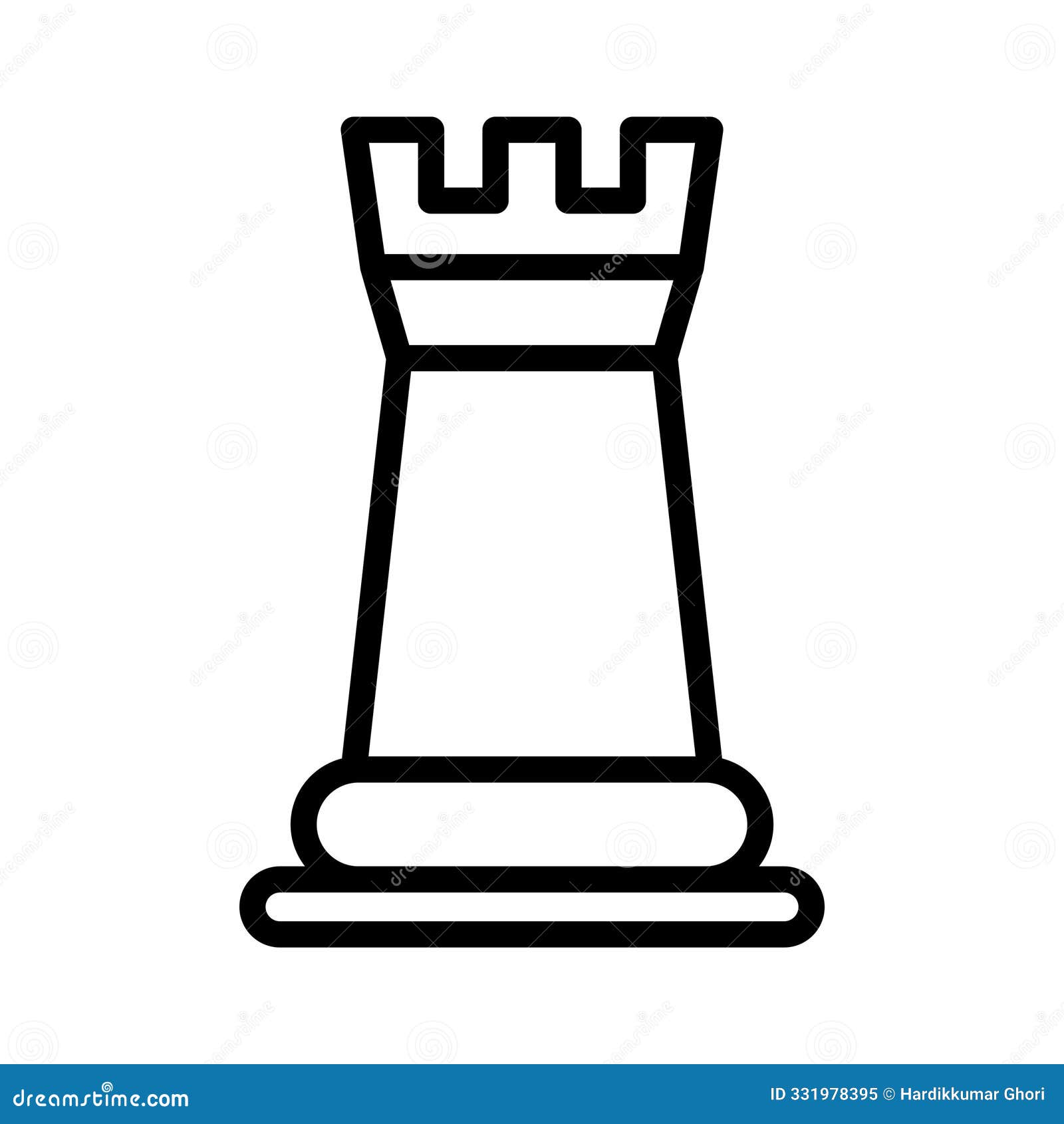 Chess rook icon stock vector. Illustration of icon, white - 331978395
