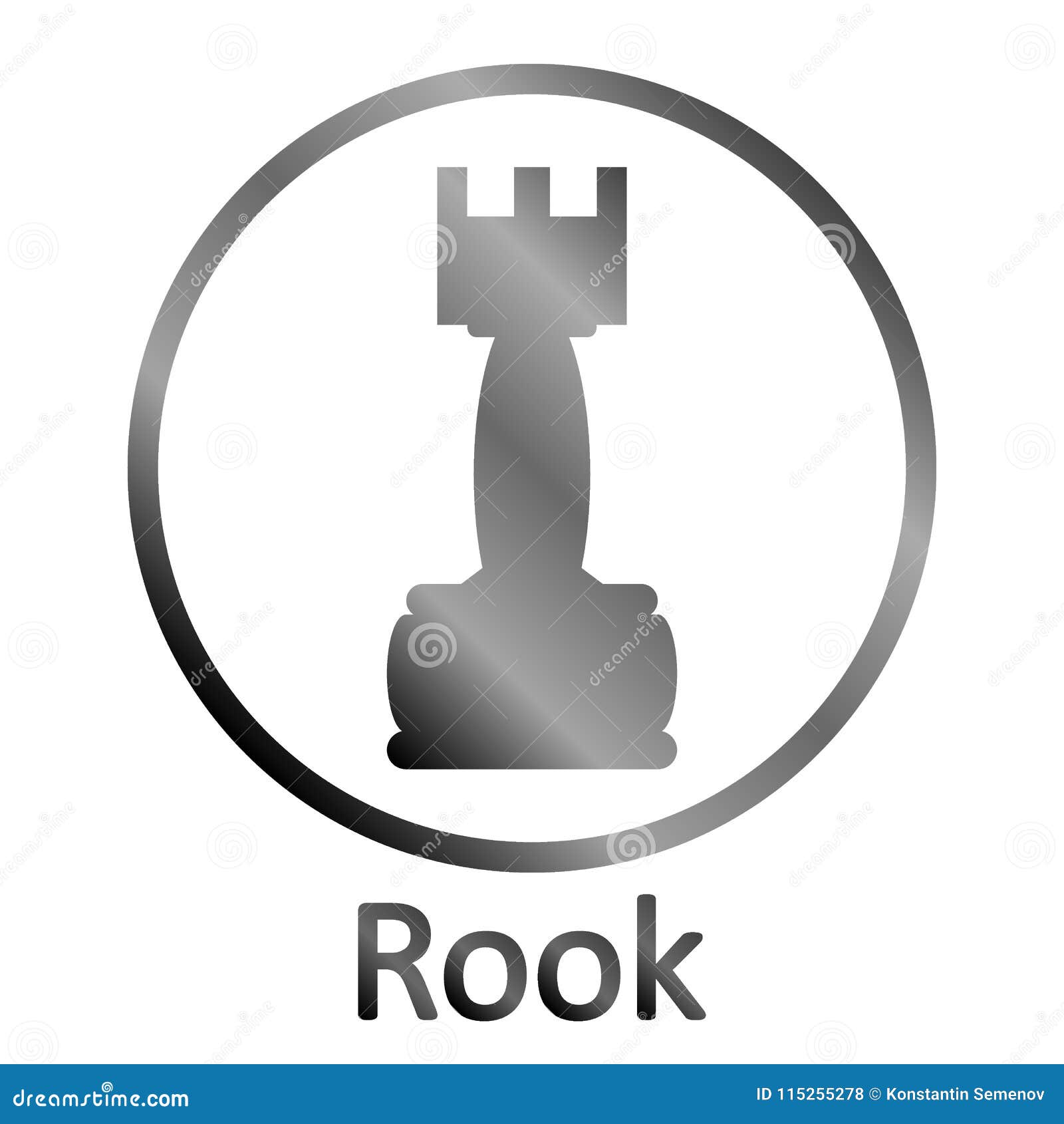 Chess rook icon. stock illustration. Illustration of leisure - 115255278