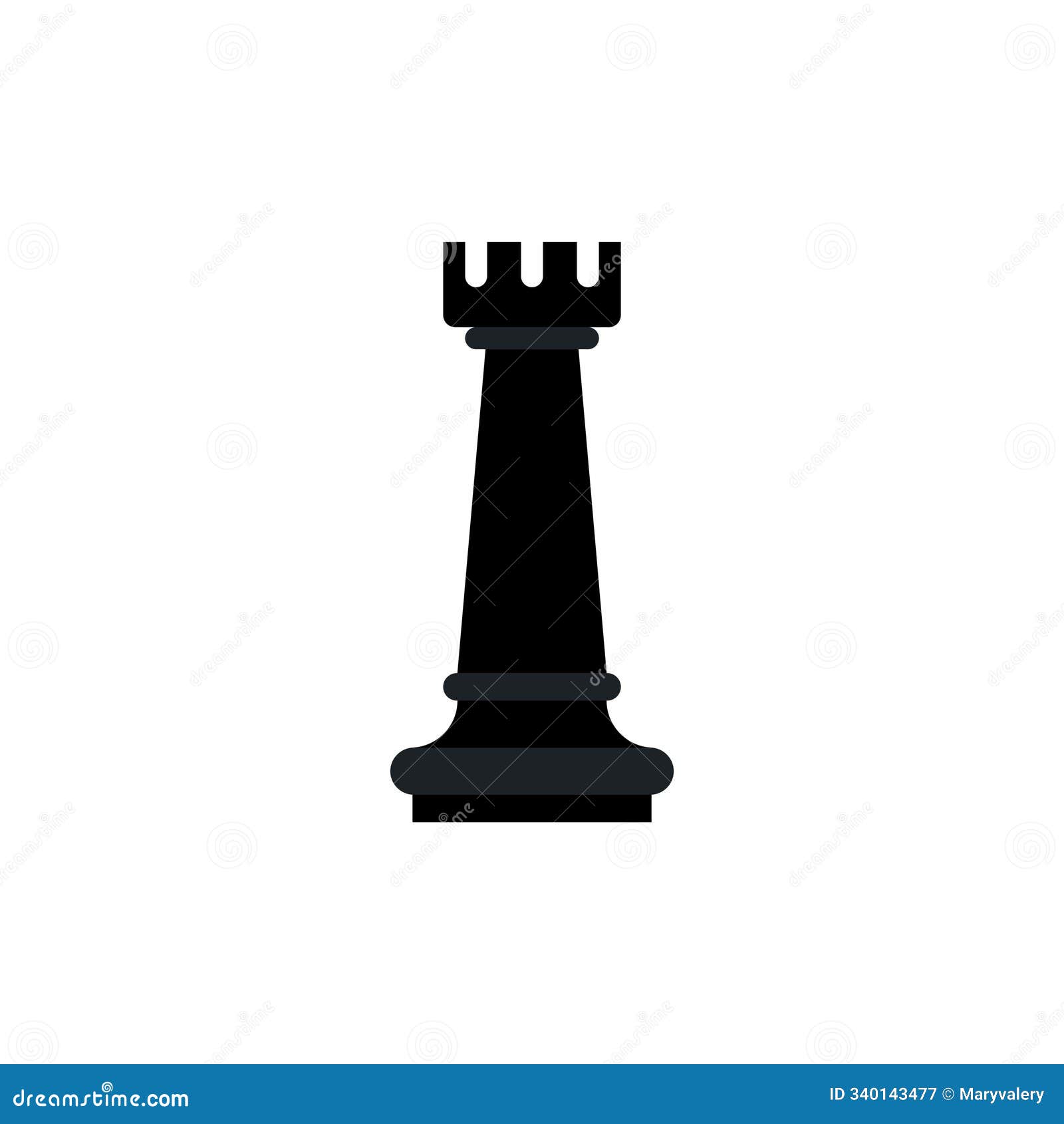 Chess Rook Piece Isolated. Symbol Sign of Chess Game Stock Vector ...
