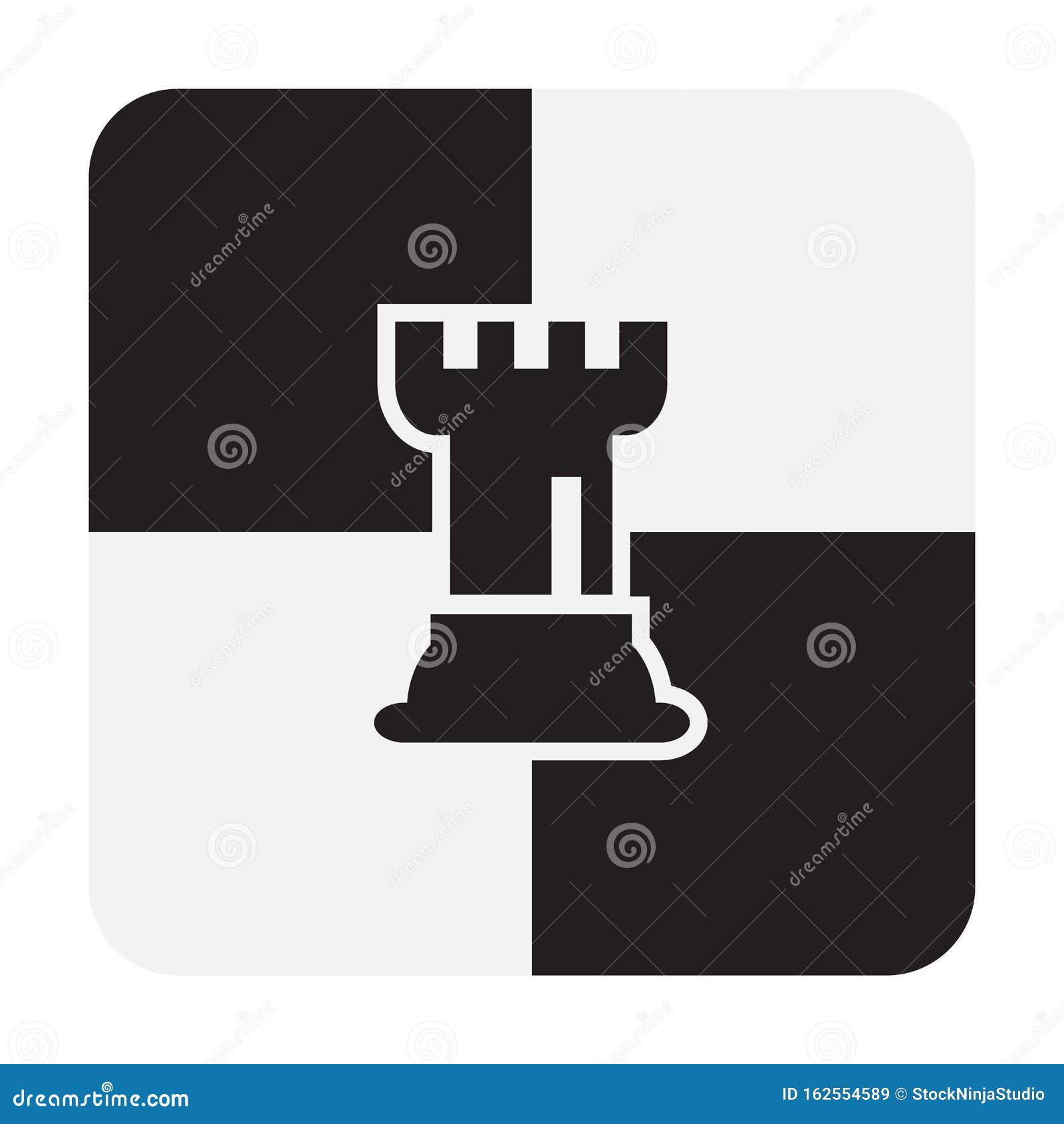 Chess Rook Pieces Isolated on White Background. Chessboard Rook ...