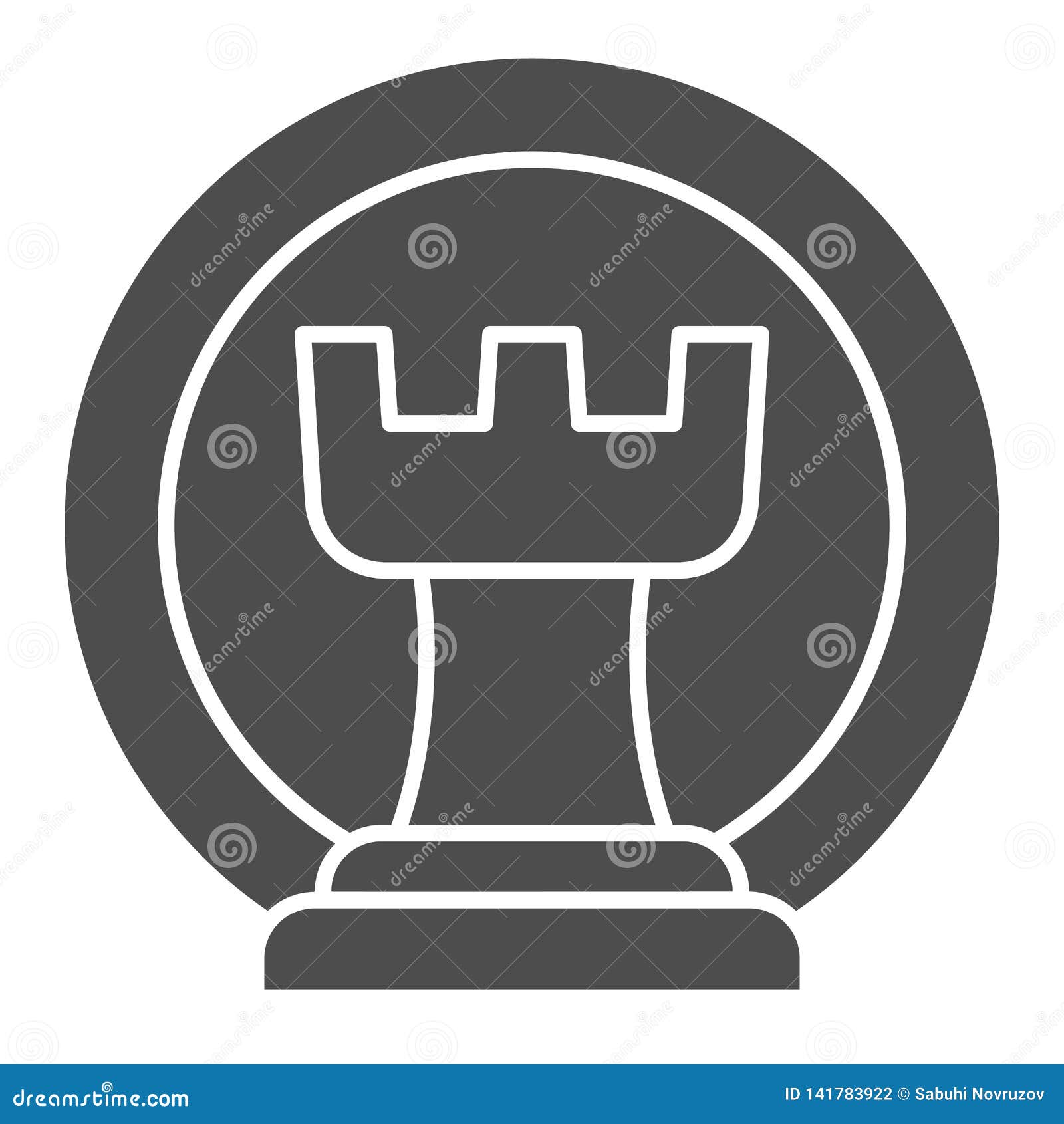 Chess Rook Solid Icon. Chess Castle Vector Illustration Isolated on ...