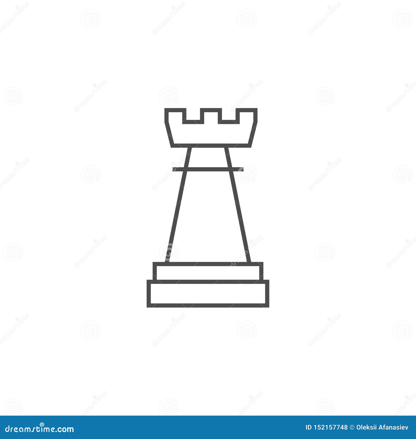 Chess Rook Thin Line Vector Icon. Stock Vector - Illustration of design ...
