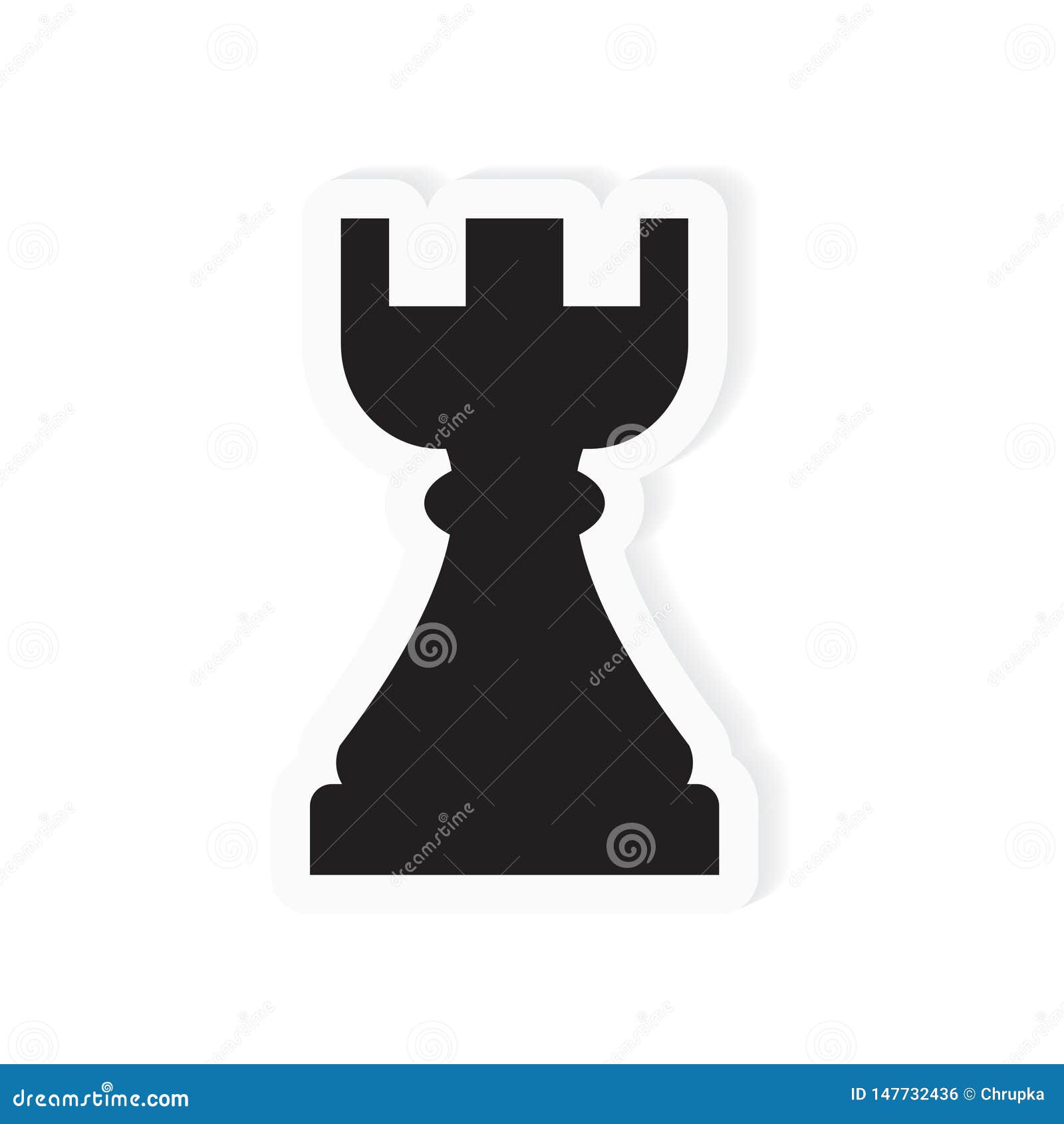 Chess Rook, Tower Piece Icon Stock Vector - Illustration of strategy ...