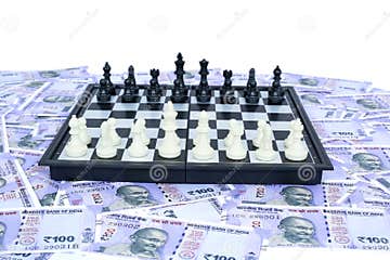 Chess on the 100 Rupees Indian Notes Stock Photo - Image of challenge ...