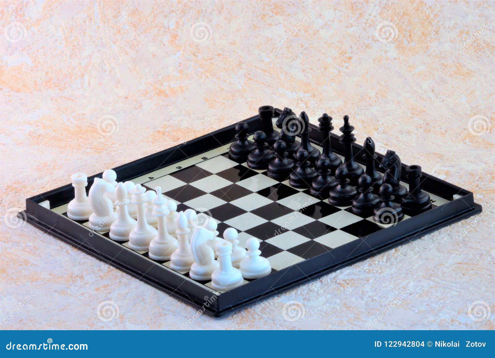 Chess set on chess Board stock photo. Image of logical - 122942804