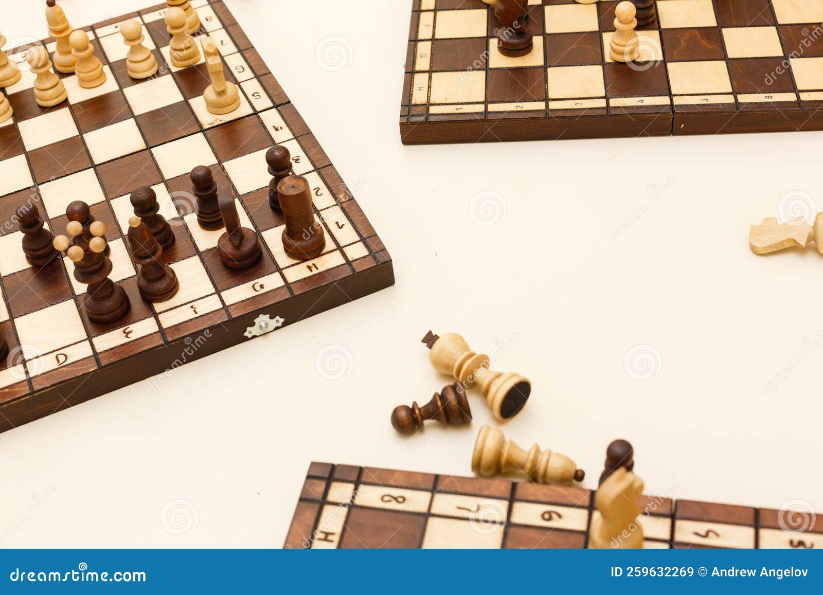 Chess Set on the Chess Board. with Selective Focus on White Pieses ...