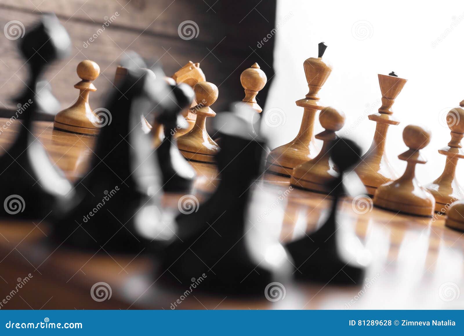 Chess Set on the Chessboard Stock Photo - Image of negotiate, battle ...