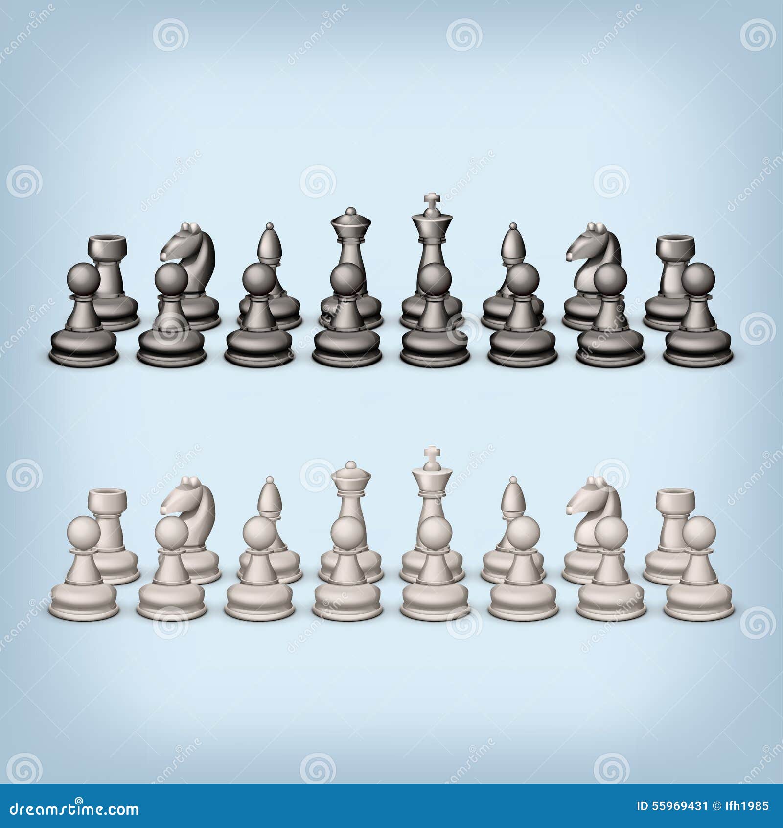 Chess set stock vector. Illustration of chessmen, chess - 55969431
