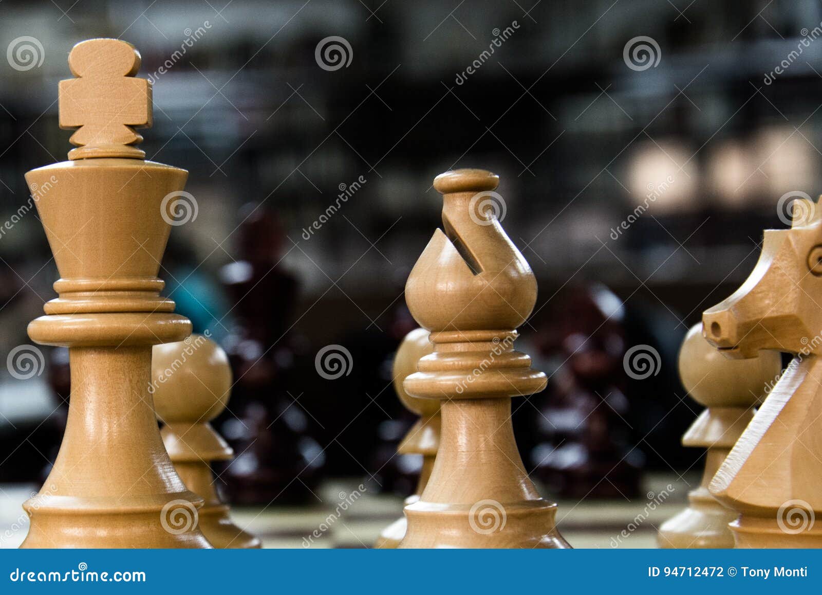 Chess Set with King, Bishop and Knight Stock Photo - Image of patience ...