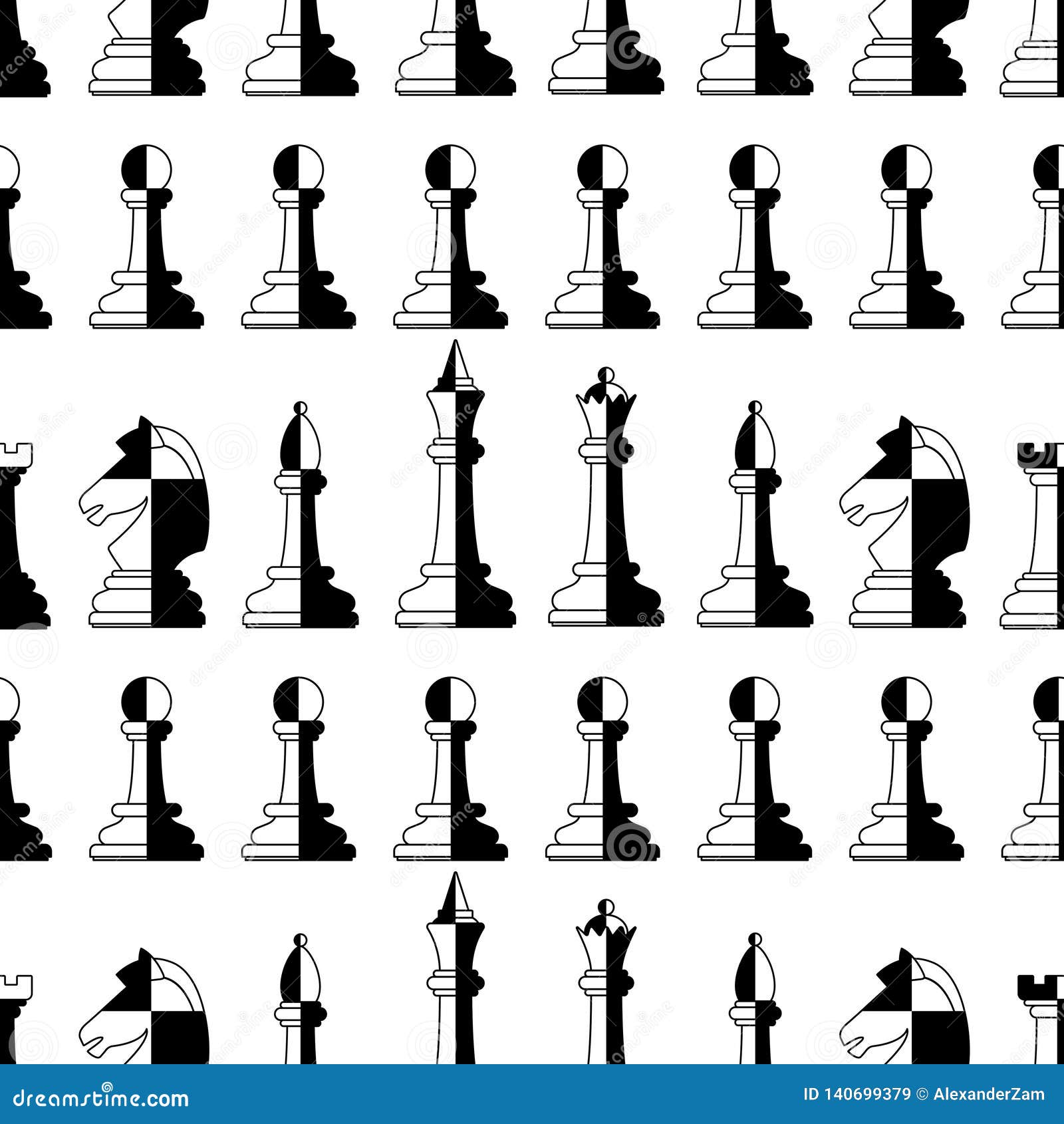Chess set pattern stock vector. Illustration of strategy - 140699379
