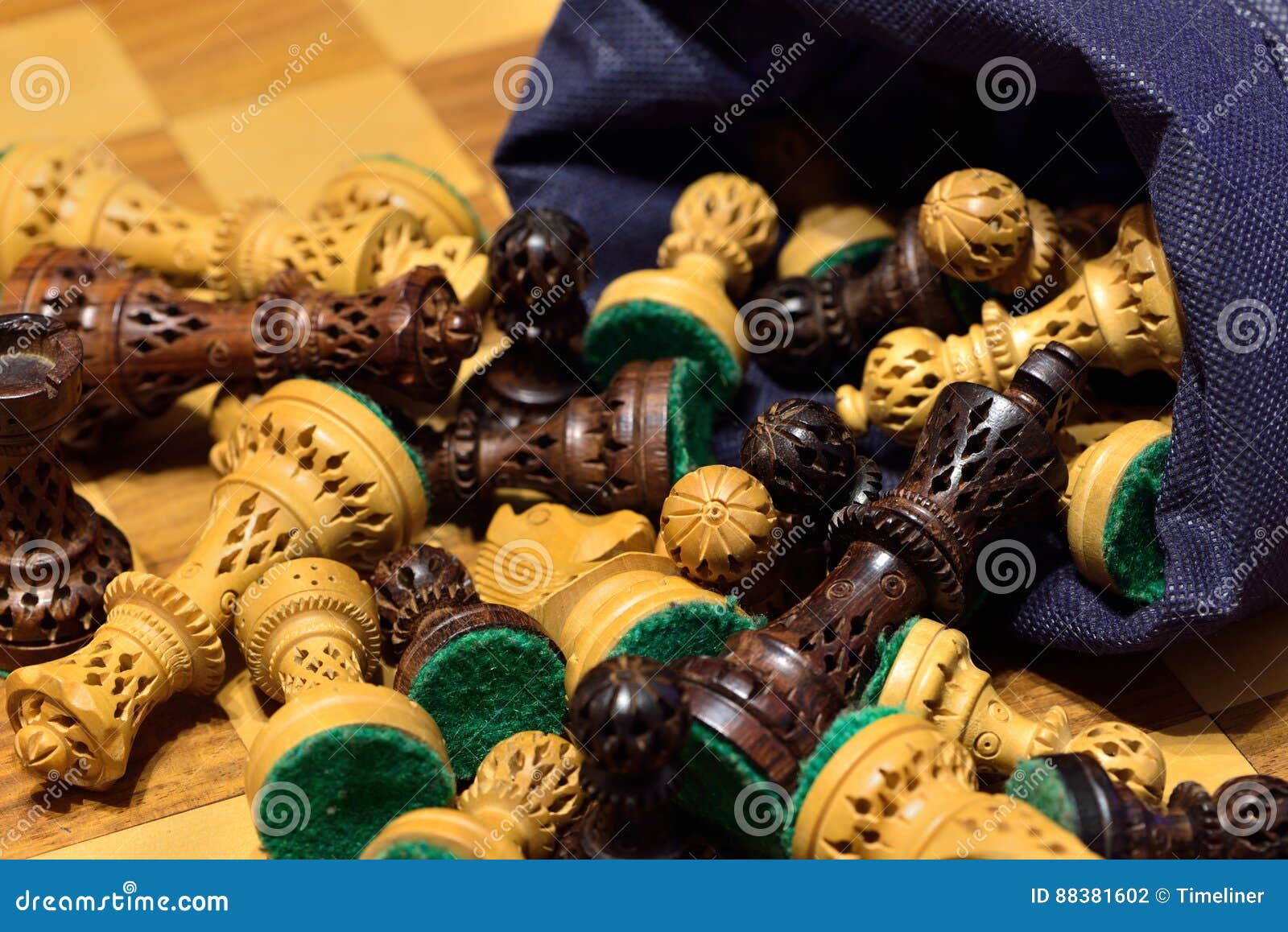 Chess Set with Pieces Sac on Chess Board Stock Photo - Image of white ...
