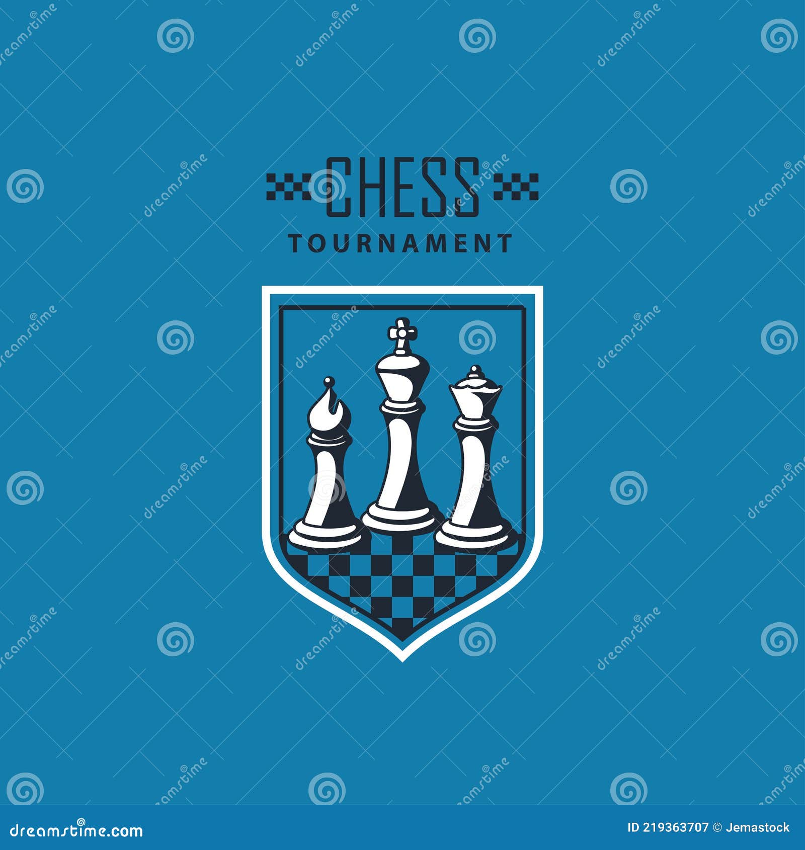 Chess game shield stock vector. Illustration of pieces - 219363707