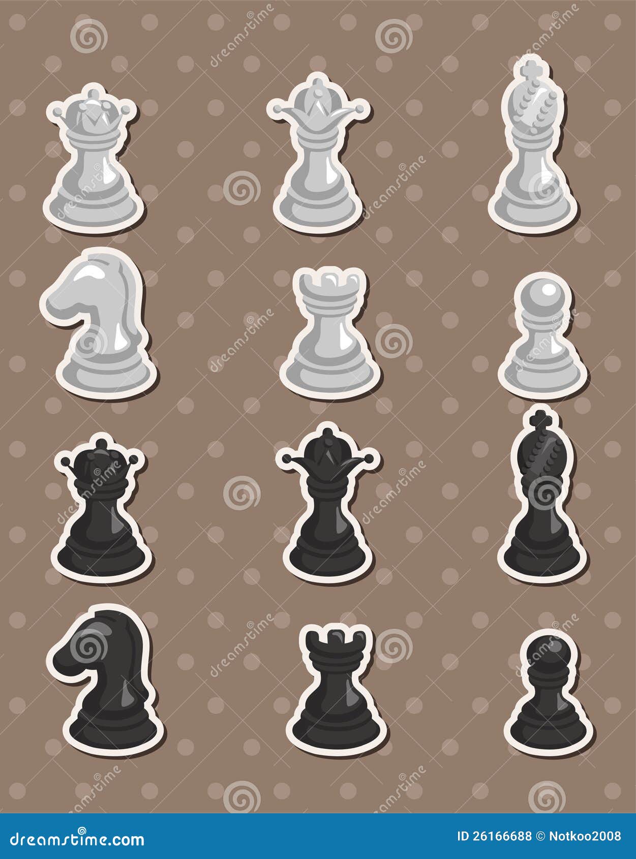 Chess stickers stock vector. Illustration of chess, collection - 26166688