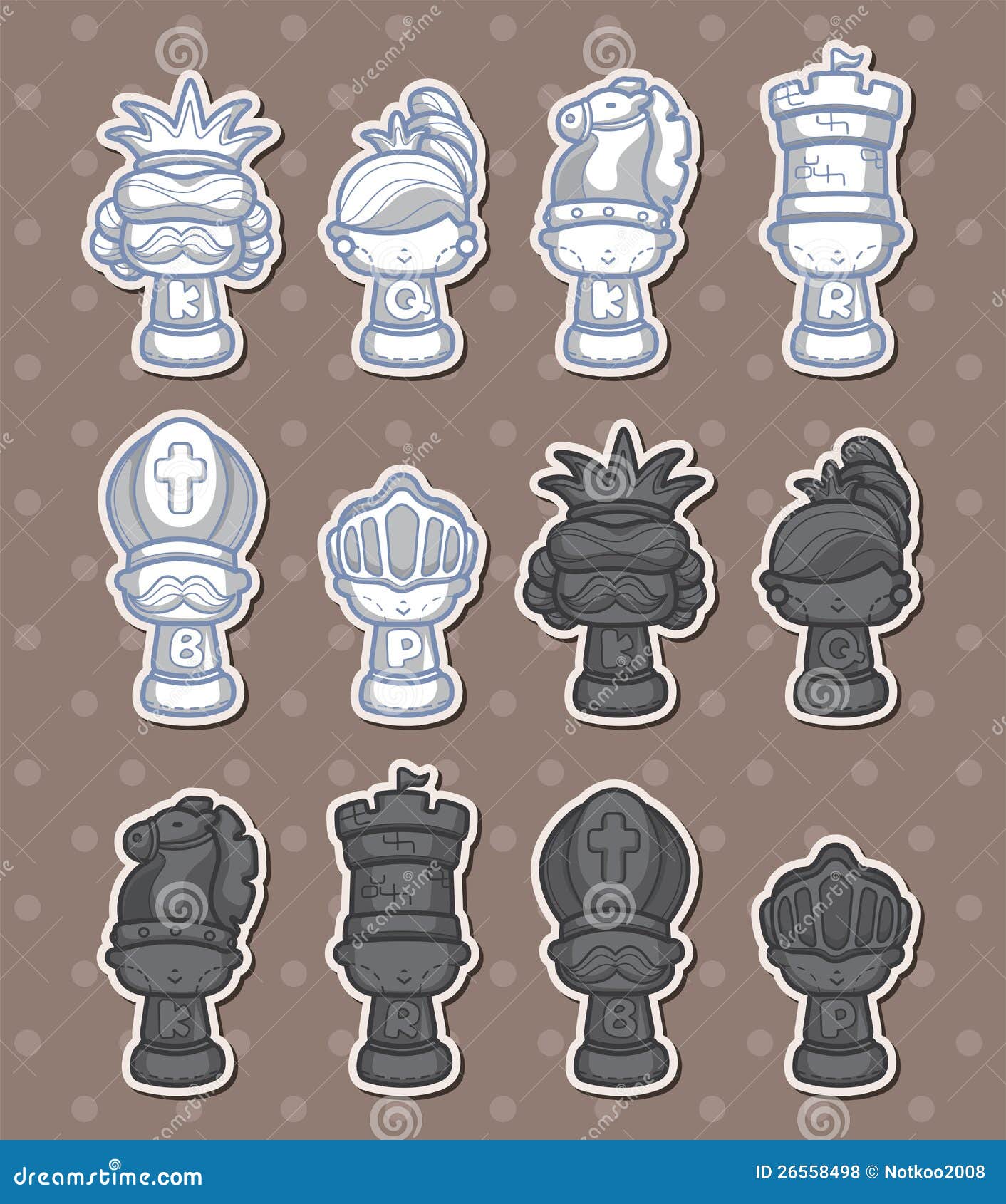 Chess Stickers Vector Illustration | CartoonDealer.com #26558498