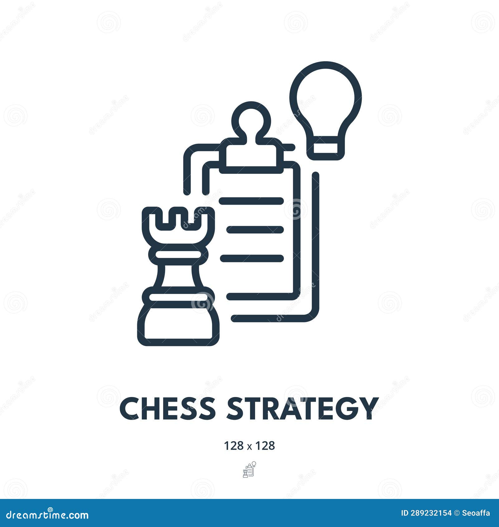 Chess Strategy Icon. Checkmate, Game, Tactics. Editable Stroke. Vector ...