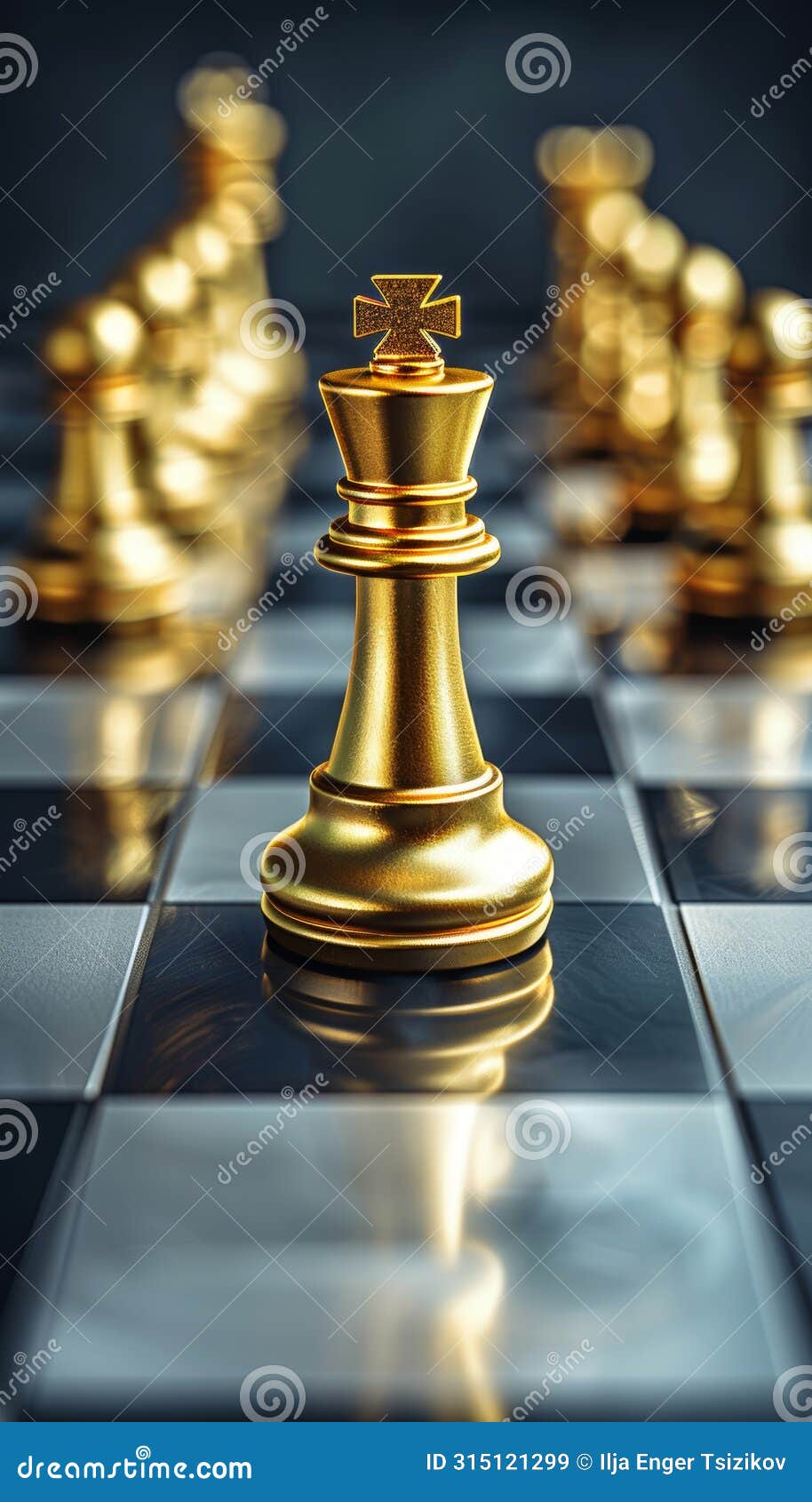 Chess Strategy Symbol of Success and Leadership on Blurred Background ...