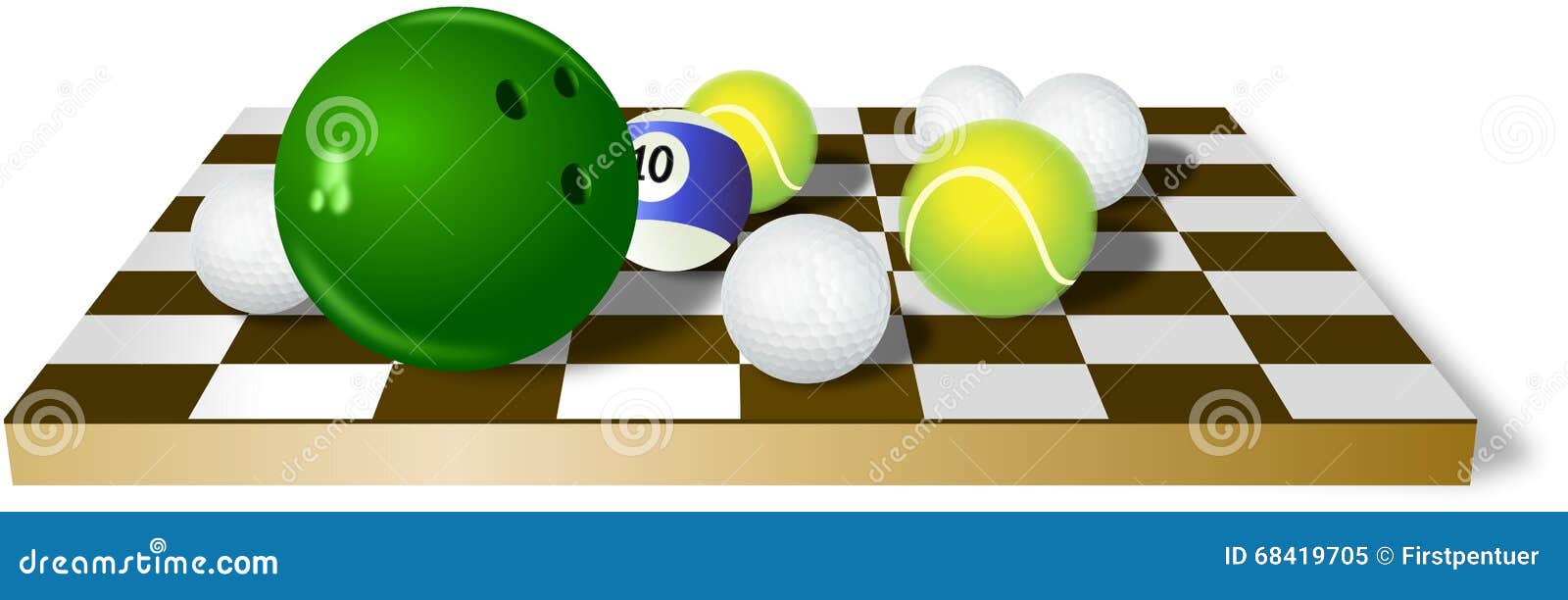 Chess Table with Different Sporting Balls Stock Illustration ...