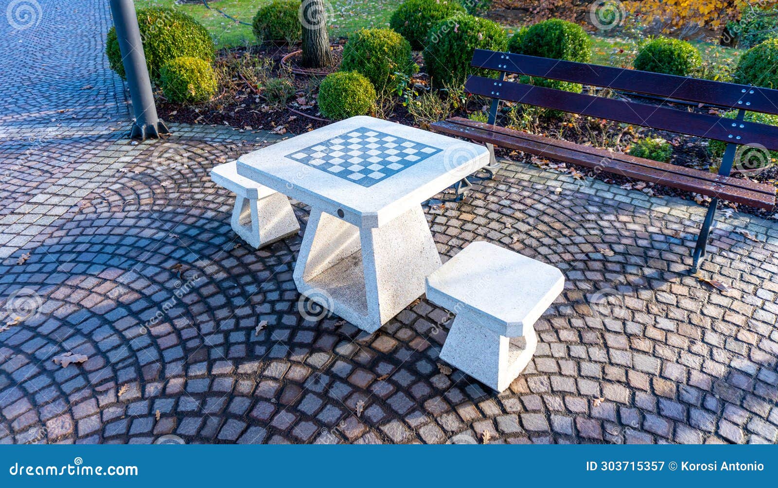 Chess Table Outdoors in the Park Stock Image - Image of checkmate ...