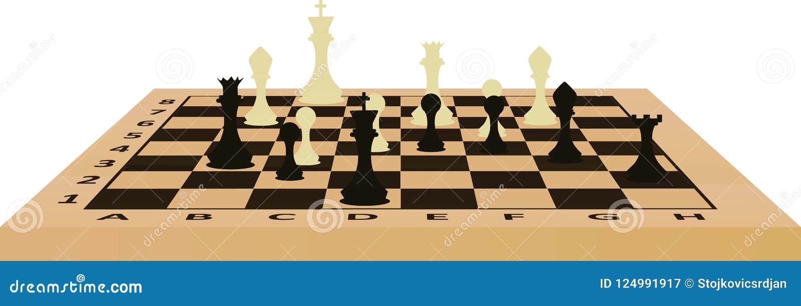 Chess Table. Perspective View Stock Vector - Illustration of piece ...