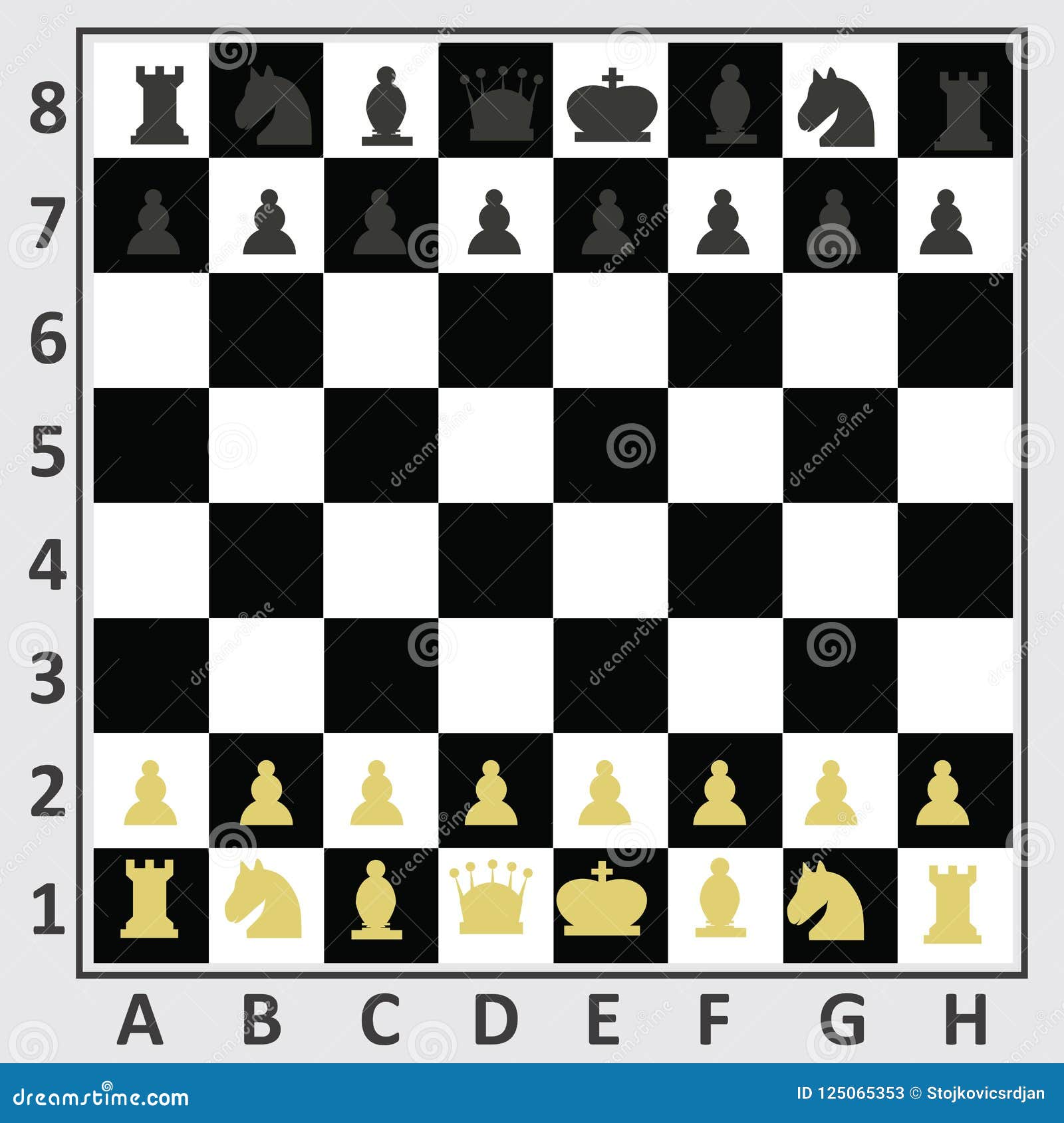 Chess table, top view stock vector. Illustration of checkered - 125065353