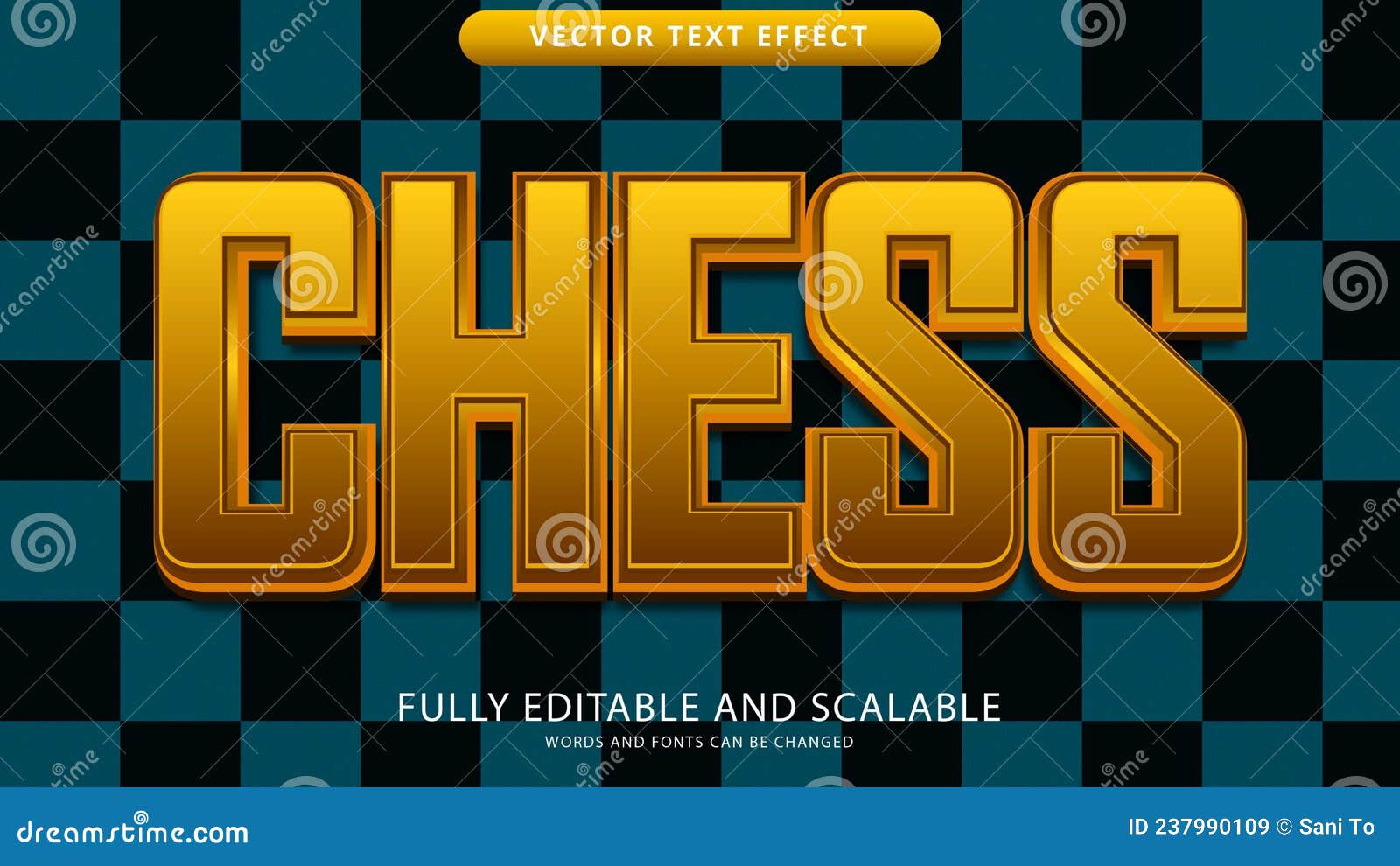 Chess Text Effect Editable Eps File Stock Vector - Illustration of ...