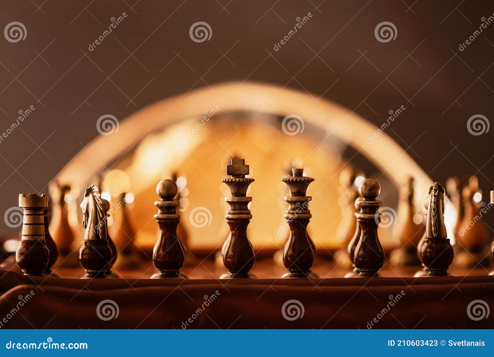 Chess Theater, Lined by the Figures on the Illuminated Scene Stock ...