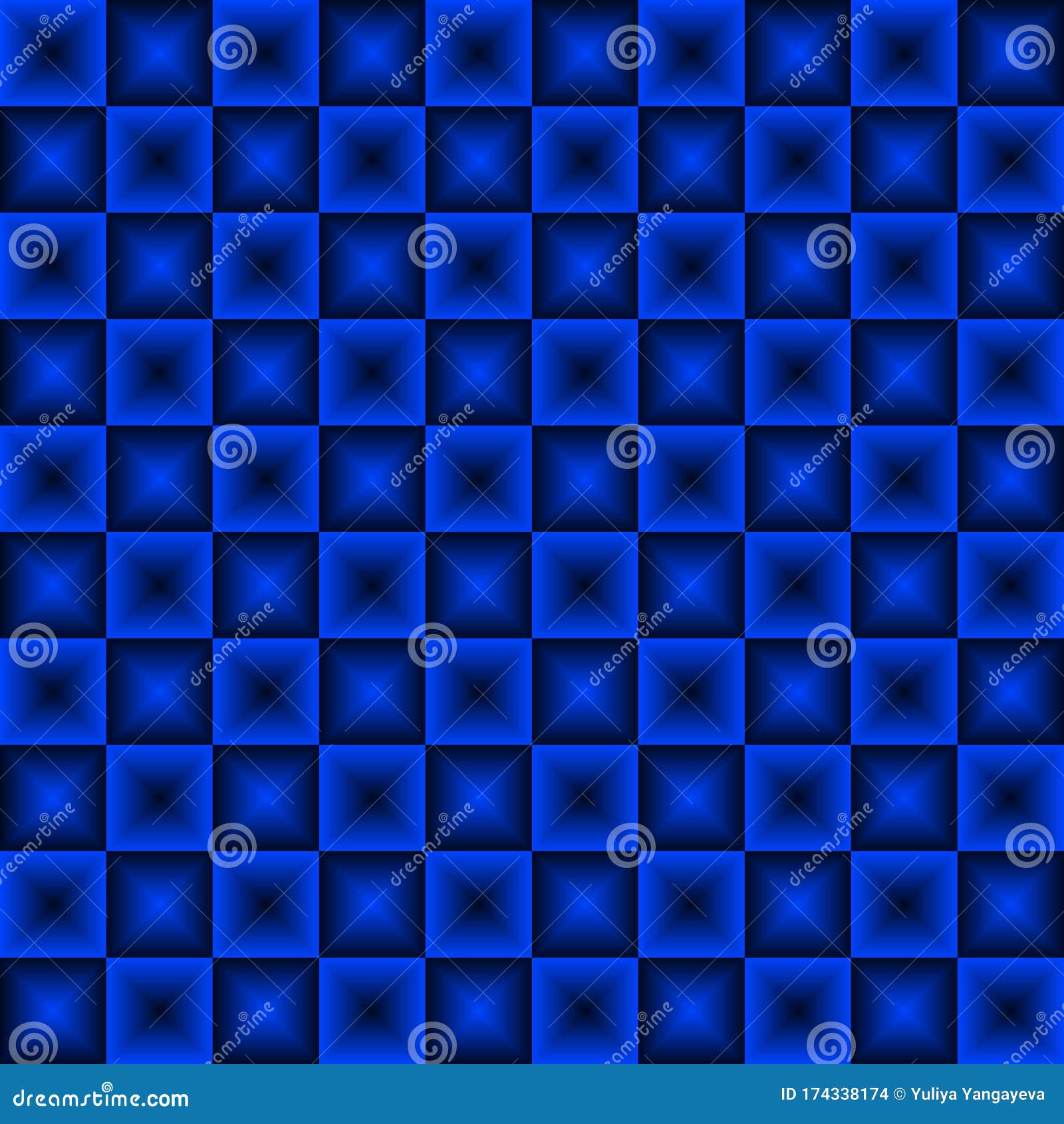 Chess Tile of Light Blue Rhombs and Black Strict Triangles Stock ...