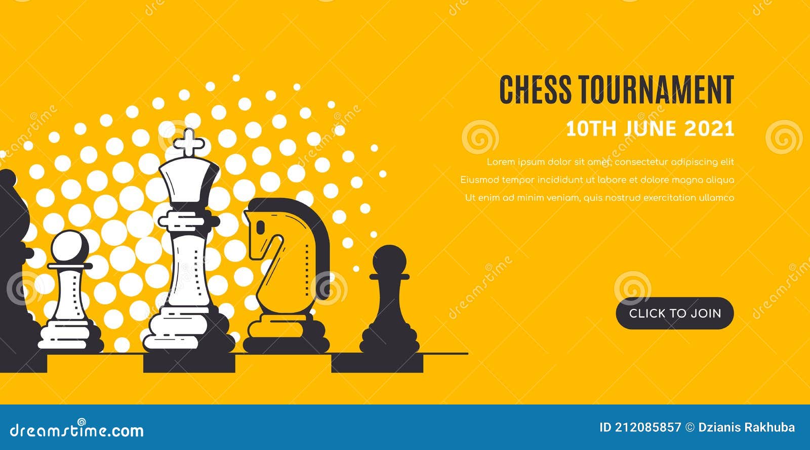 Chess Tournament Banner Template, Flat Vector Illustration Stock Vector ...