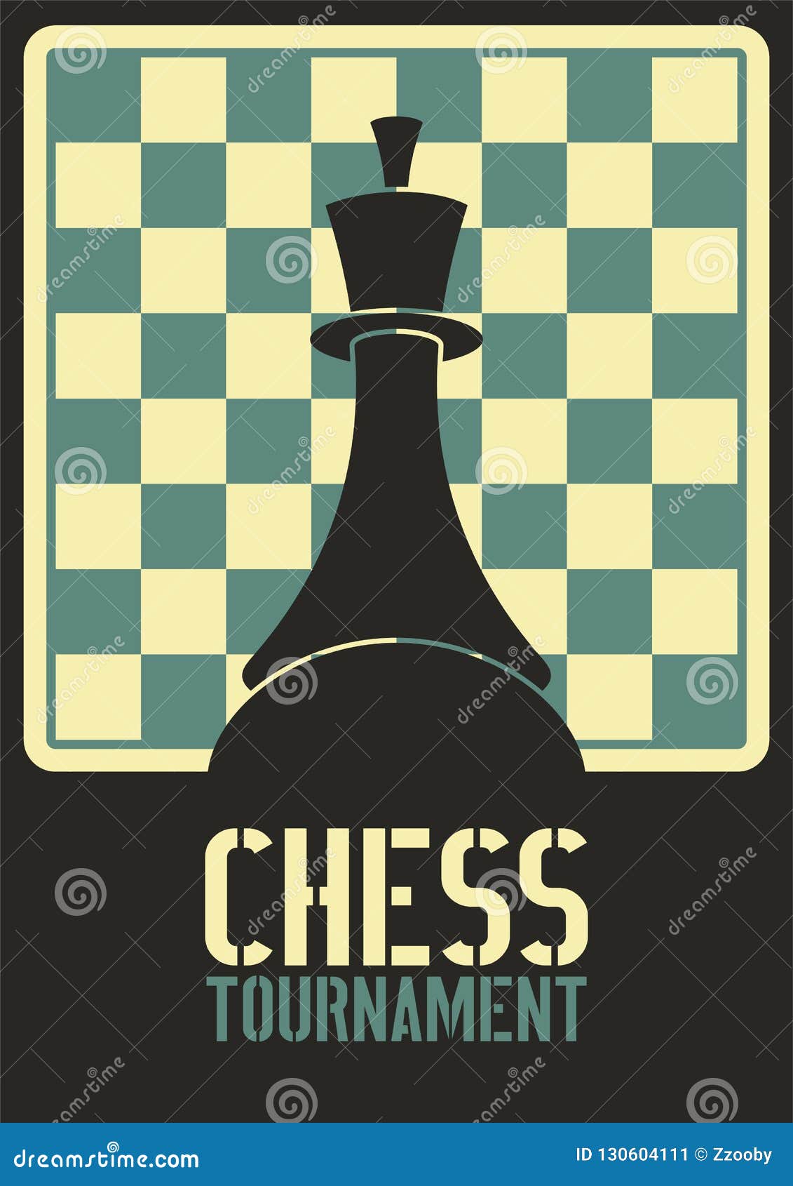 Chess Tournament Typographical Vintage Style Poster. Retro Vector ...