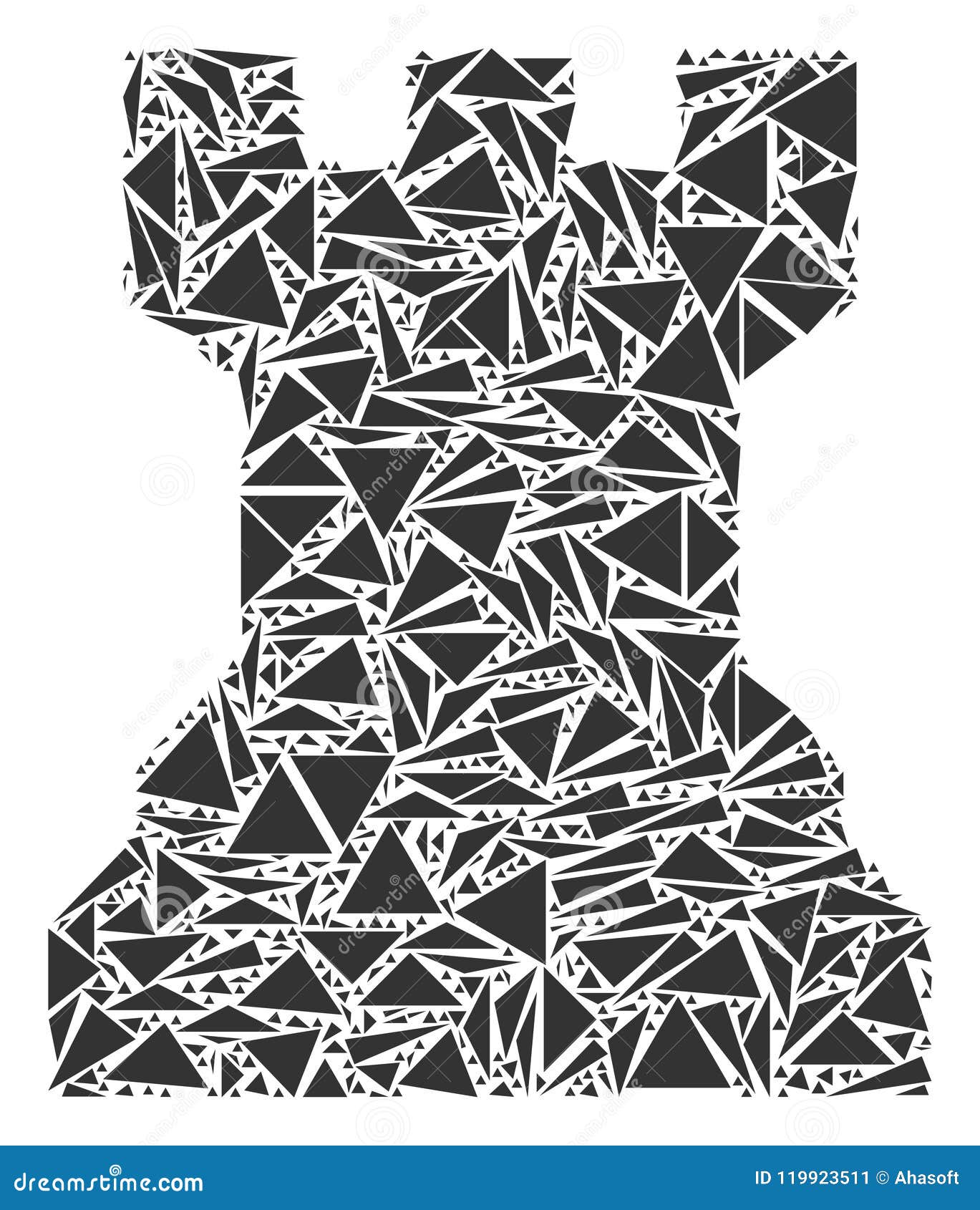 Chess Tower Collage of Triangles Stock Vector - Illustration of object ...