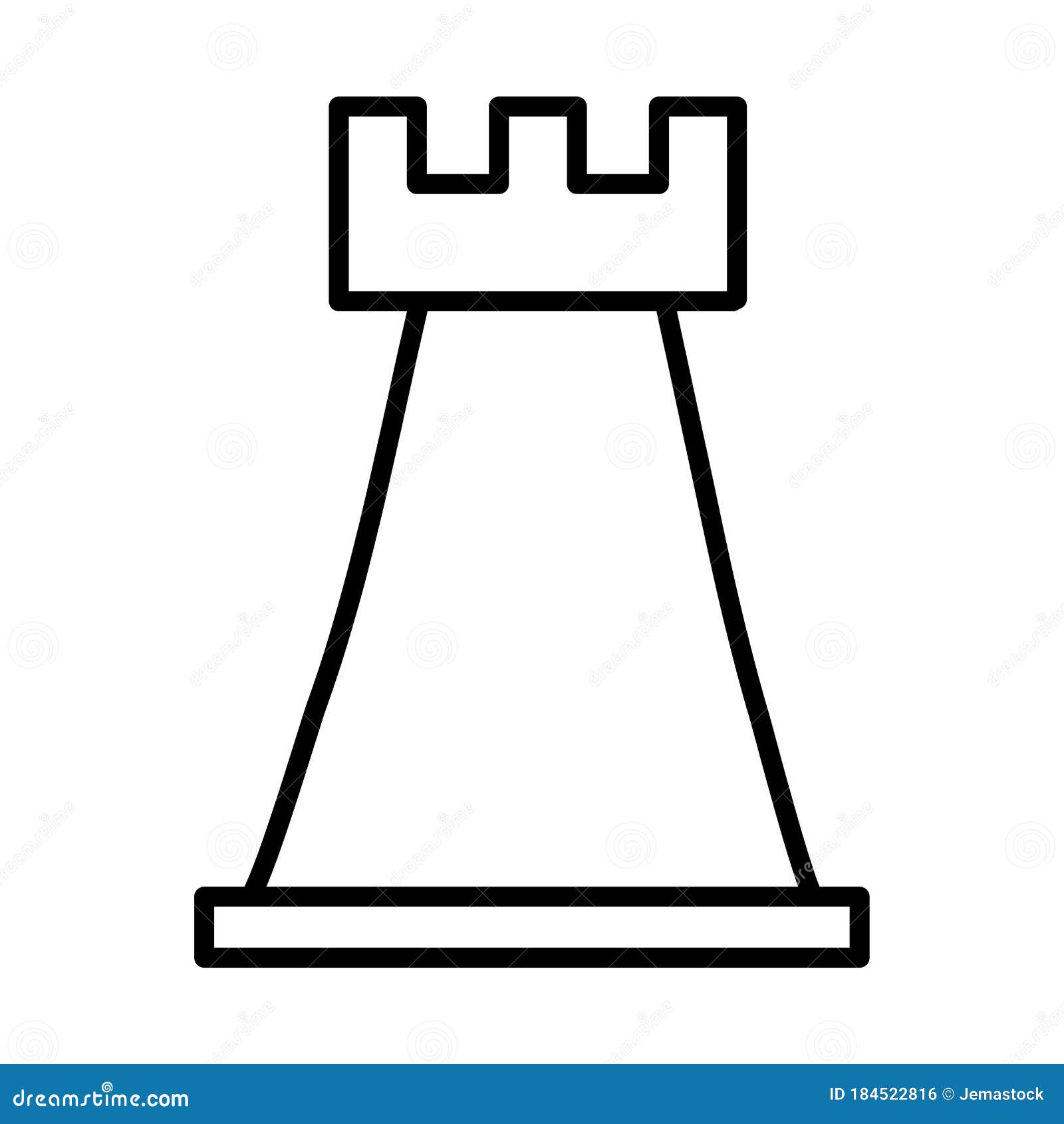 Chess Tower Line Style Icon Stock Vector - Illustration of isolated ...