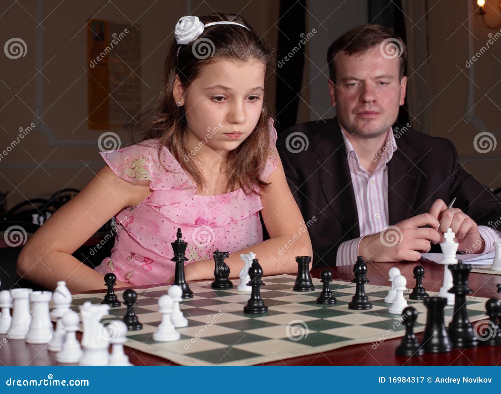 On Chess Training with Chess Trainer Stock Image - Image of game, pink ...