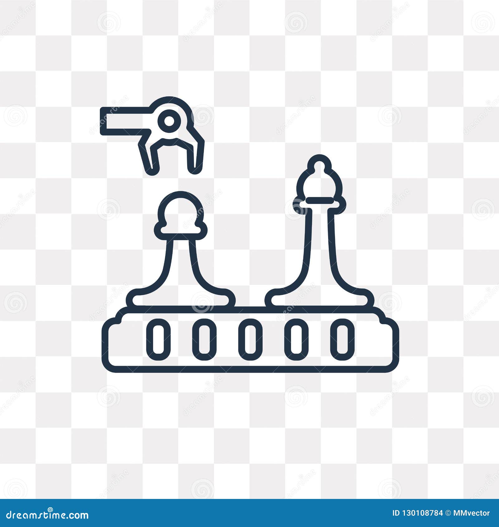 Chess Vector Icon Isolated on Transparent Background, Linear Che Stock ...