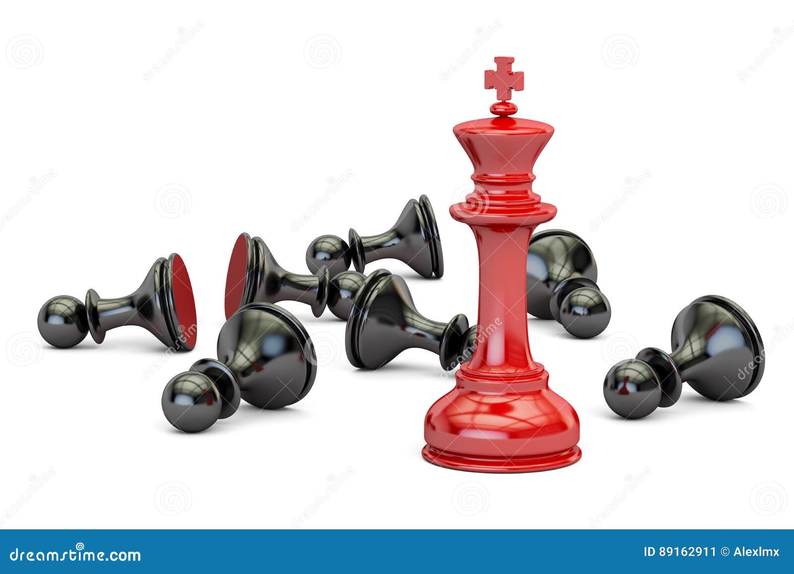 Chess, Victory and Leader Concept. 3D Rendering Stock Illustration ...