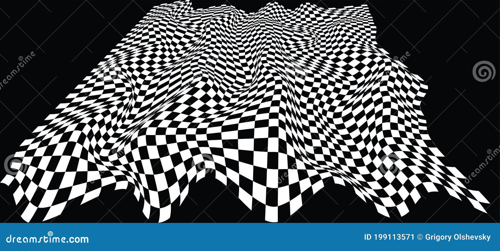 Chess Waves Board. Abstract 3d Black and White Illusions Stock ...