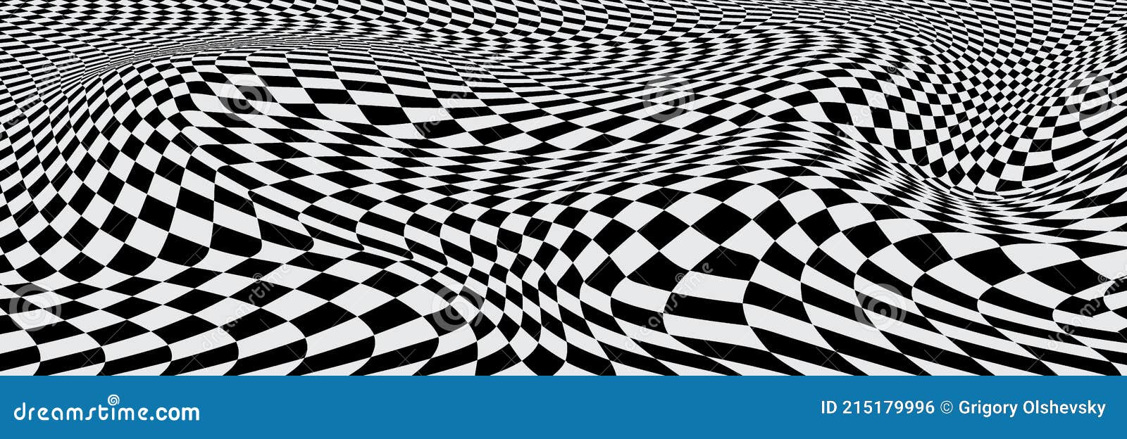 Chess Waves Board. Abstract 3d Black and White Illusions Stock Vector ...