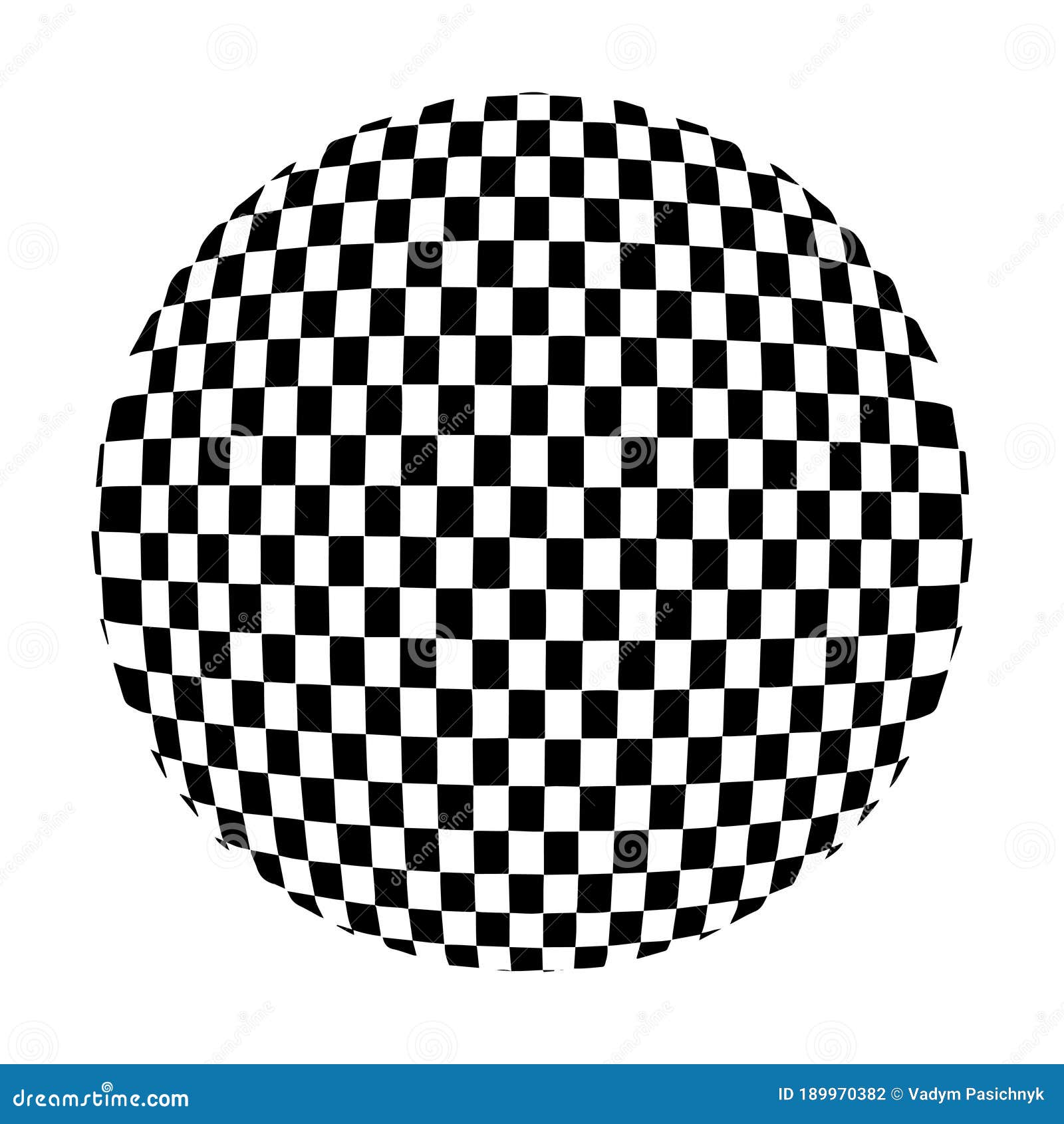 Chess Waves Board. Optical Illusion Sphere. Abstract 3d Black and White ...