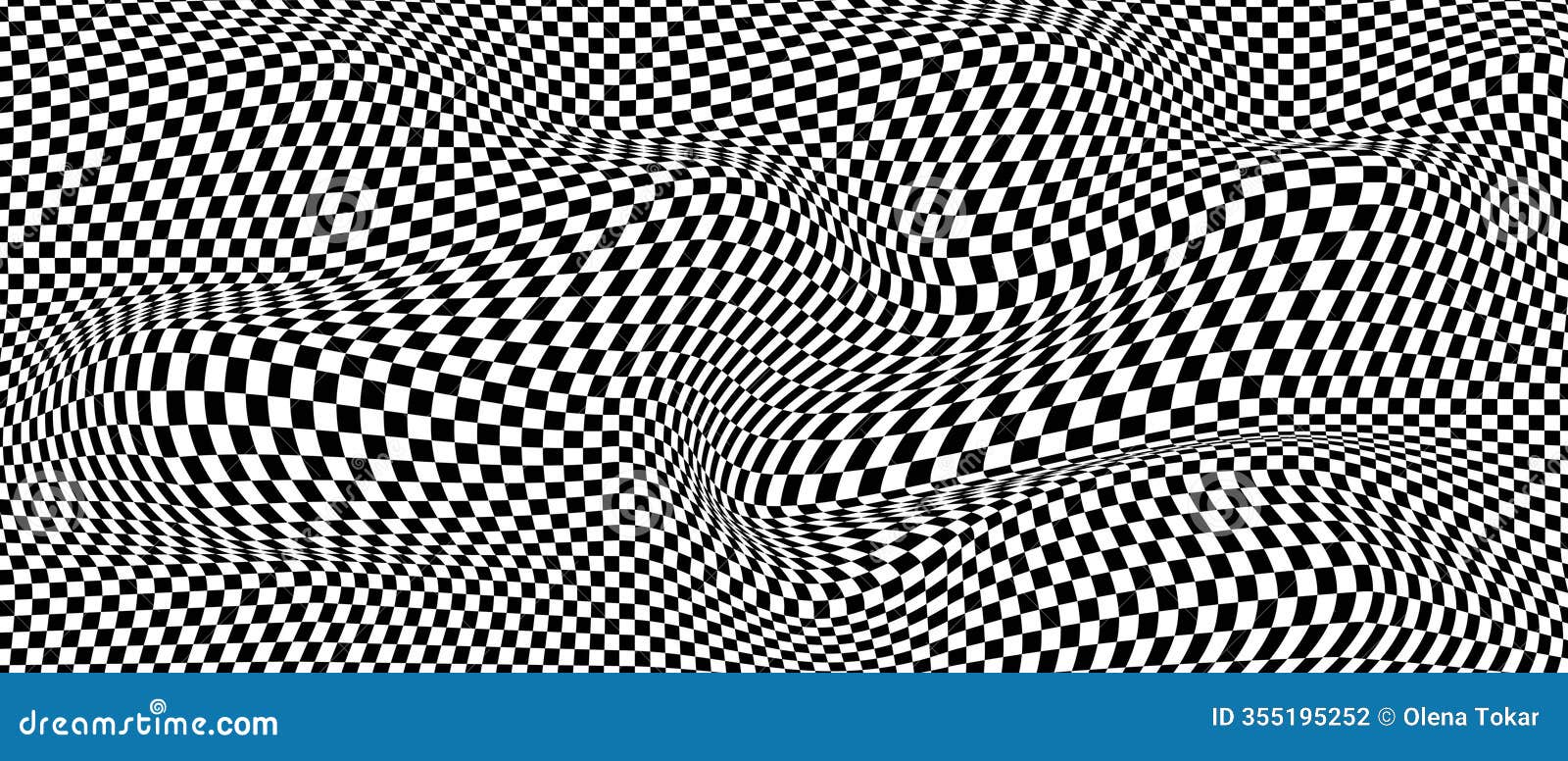 Chess Wavy Board Optical Visual Illusion, Checkerboard Banner Template ...