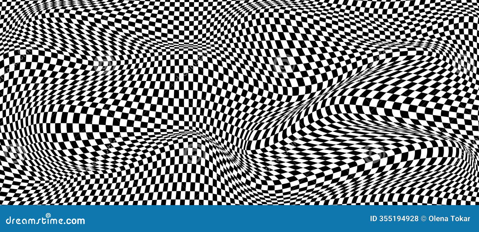 Chess Wavy Board Optical Visual Illusion, Checkerboard Banner Template ...