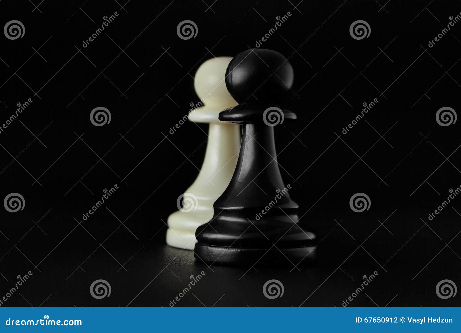 Chess. White Pawn on the Board. Set of Chess Figures Stock Photo ...